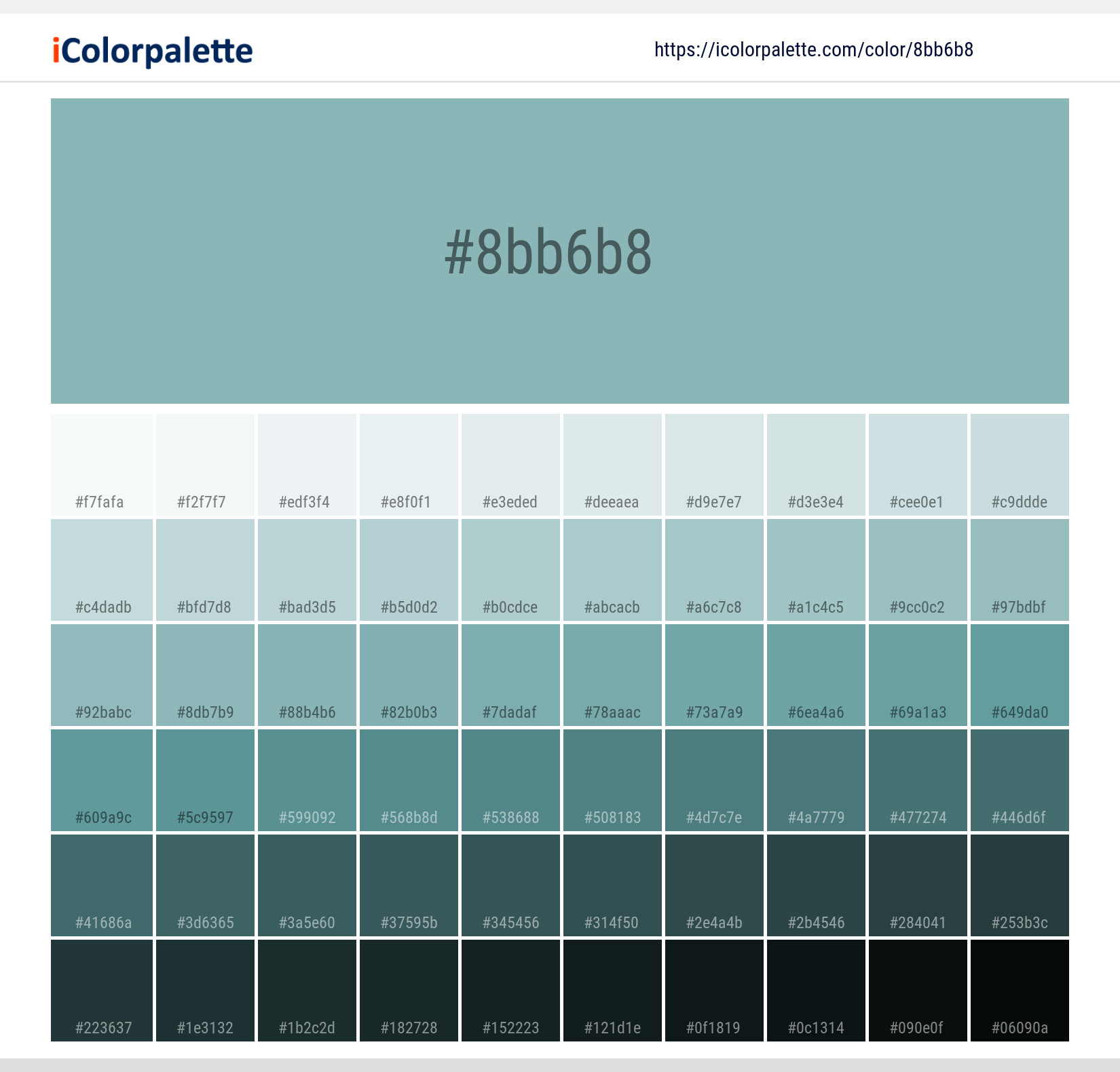 Summit Color | 8bb6b8 | Color conversion CMYK | Hsl | Rgb | Pantone ...