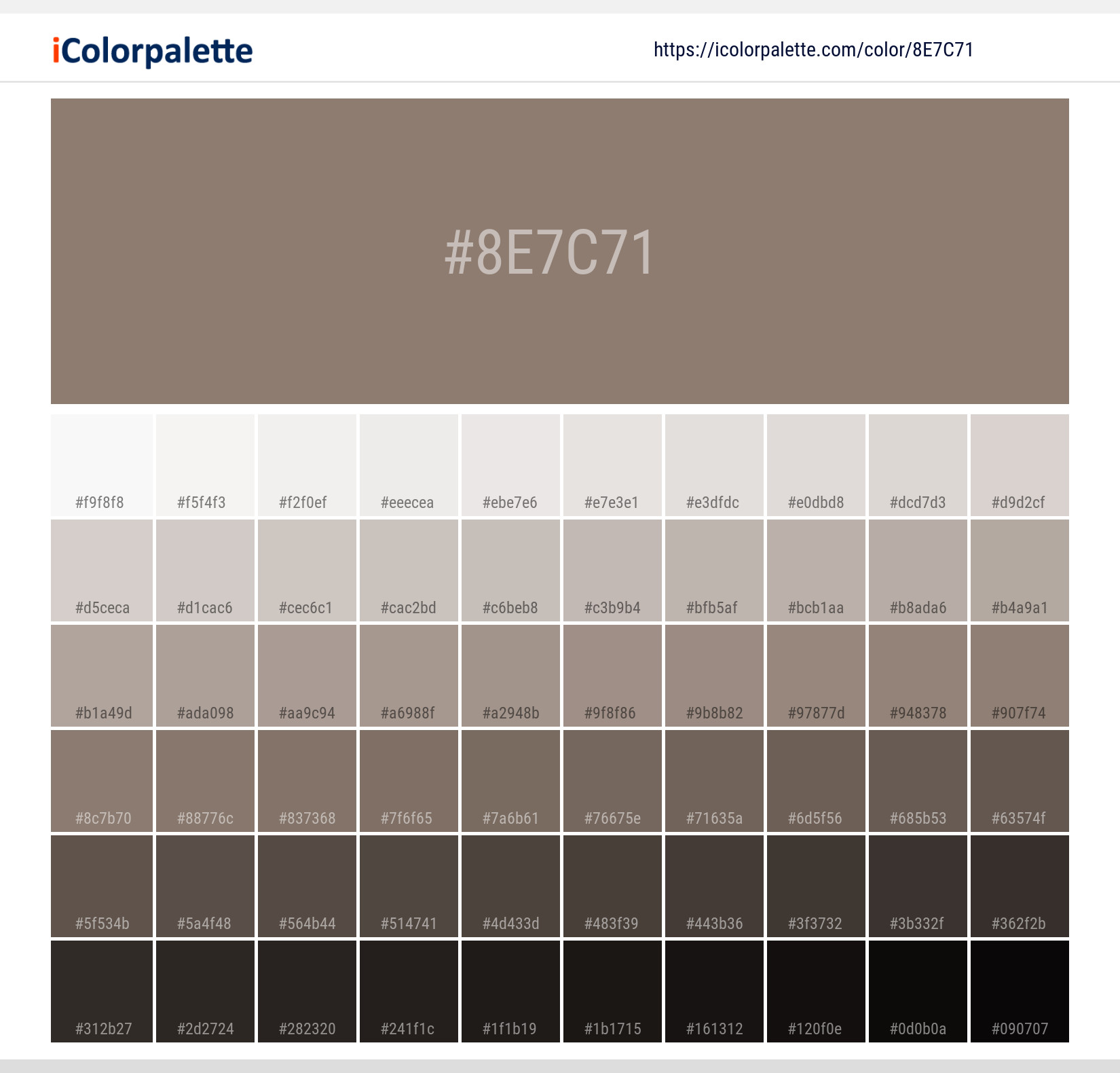Pantone 17-0808 Tcx Taupe Gray Color | Hex color Code #8E7C71 ... Pantone 17-0808 Tcx Taupe Gray Color | Hex color Code #8E7C71 ...