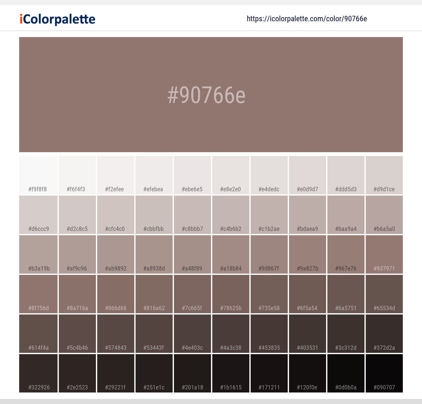 Cadian Fleshtone Color | 90766e information | Hsl | Rgb | Pantone