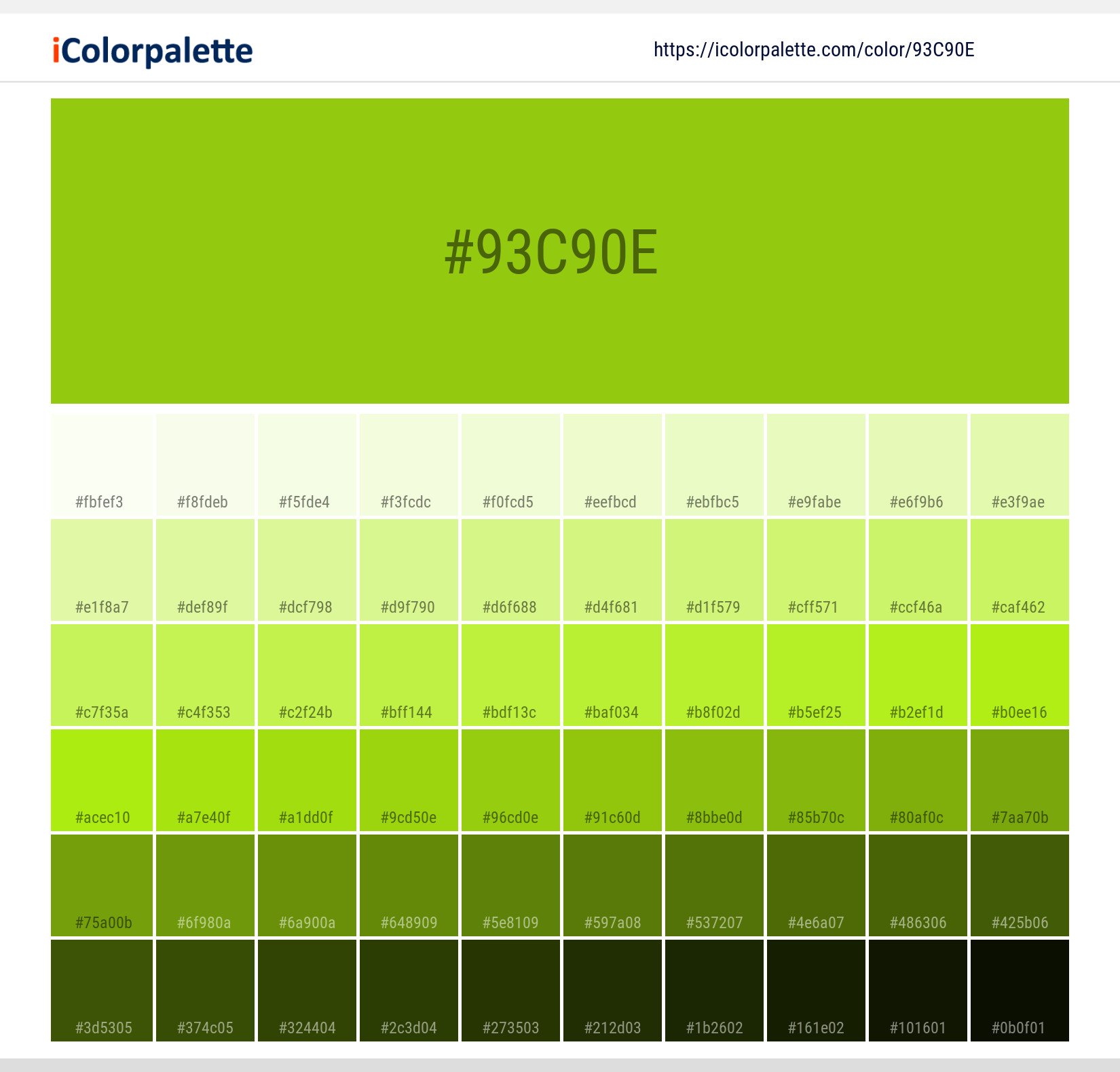 Hex Color #93c90e | Printing Match PANTONE 2292 C | Color conversion ...