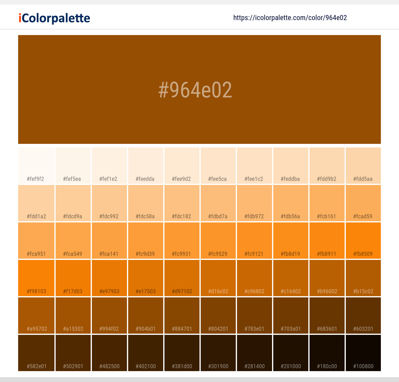 Warm Brown Color | 964e02 information | Hsl | Rgb | Pantone