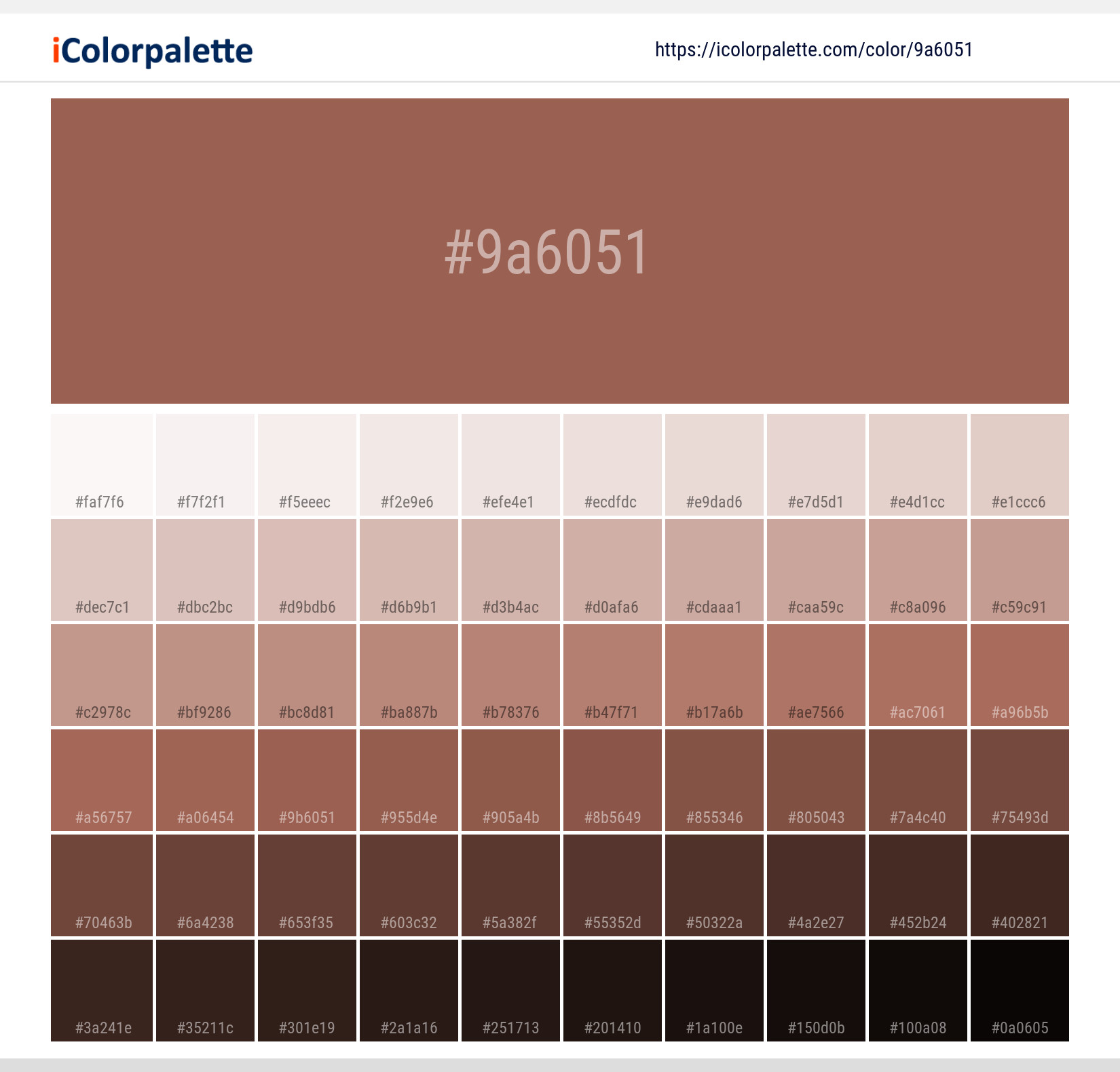 Brown Pantone Color Chart