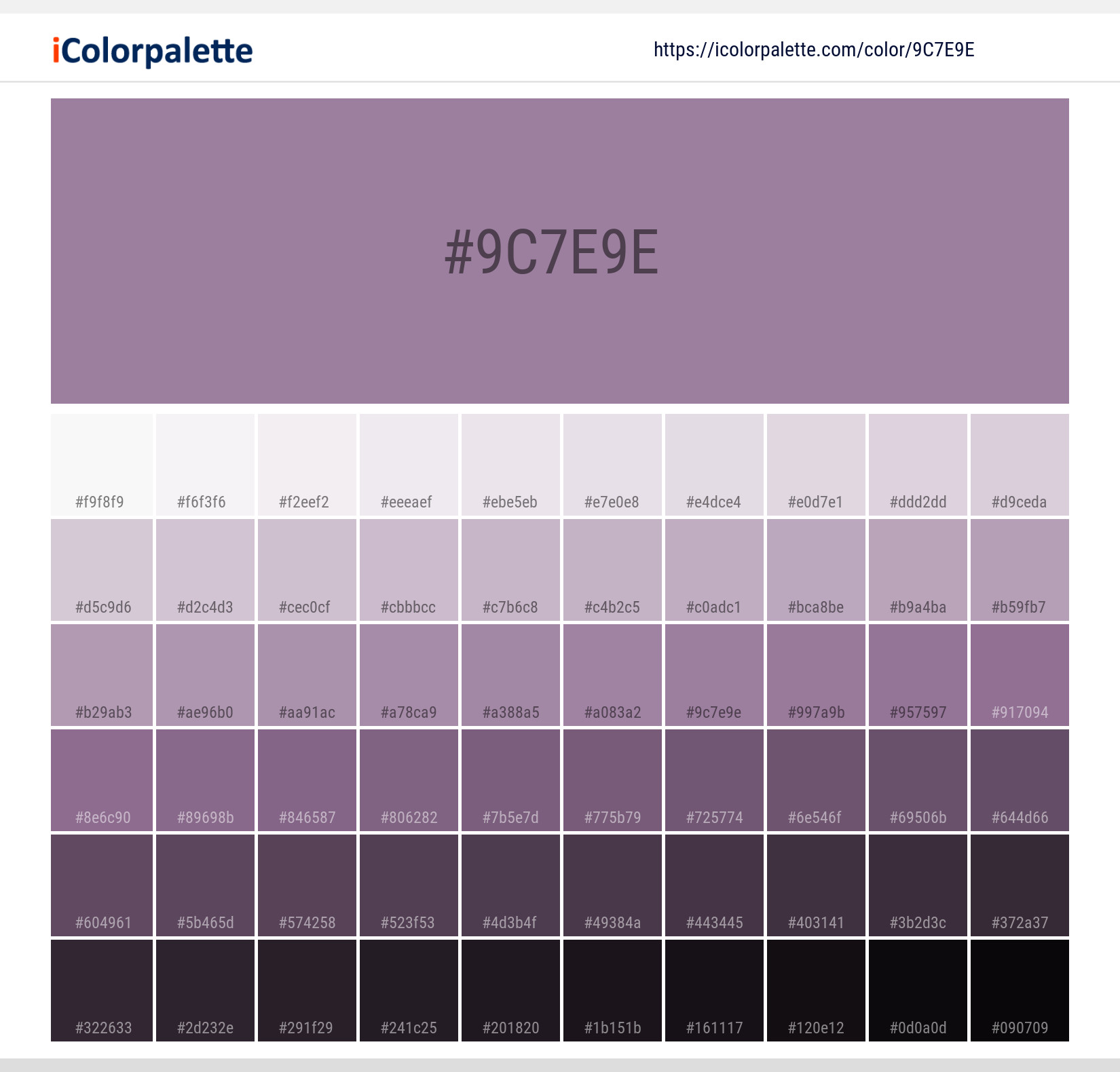 Pantone 10202 C Color | Hex color Code #9c7e9e information | Hsl | Rgb ...