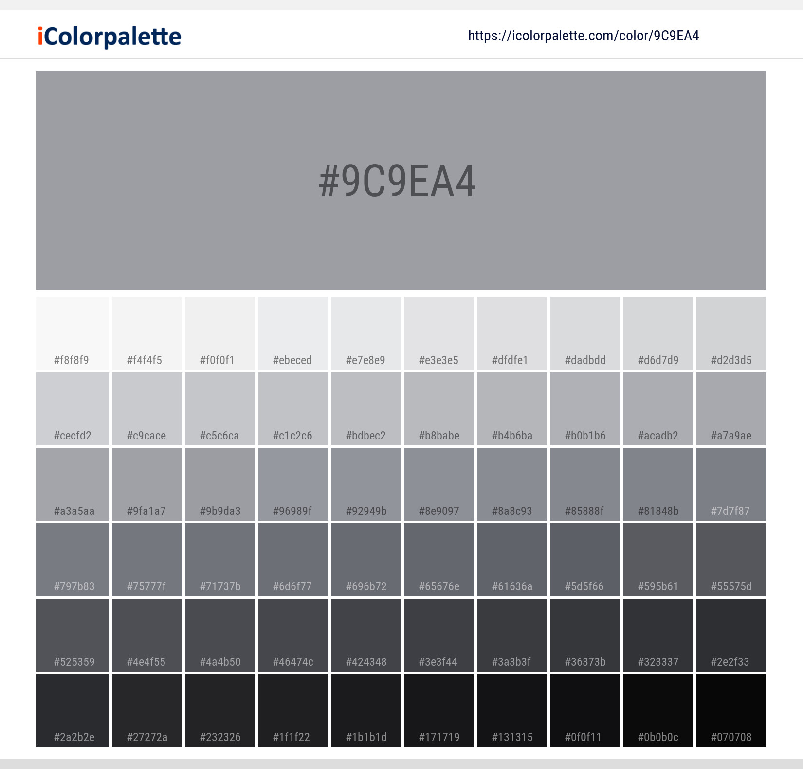 Pantone 16-3916 Tpg Sleet Color | Hex color Code #9C9EA4 information ... Pantone 16-3916 Tpg Sleet Color | Hex color Code #9C9EA4 information ...