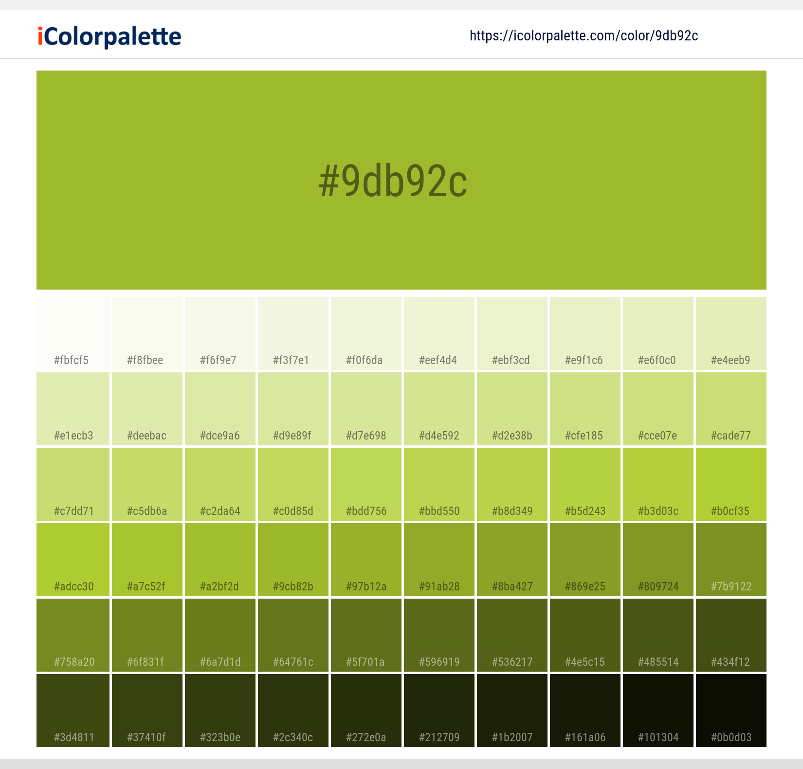 Sick Green Color | 9db92c information | Hsl | Rgb | Pantone