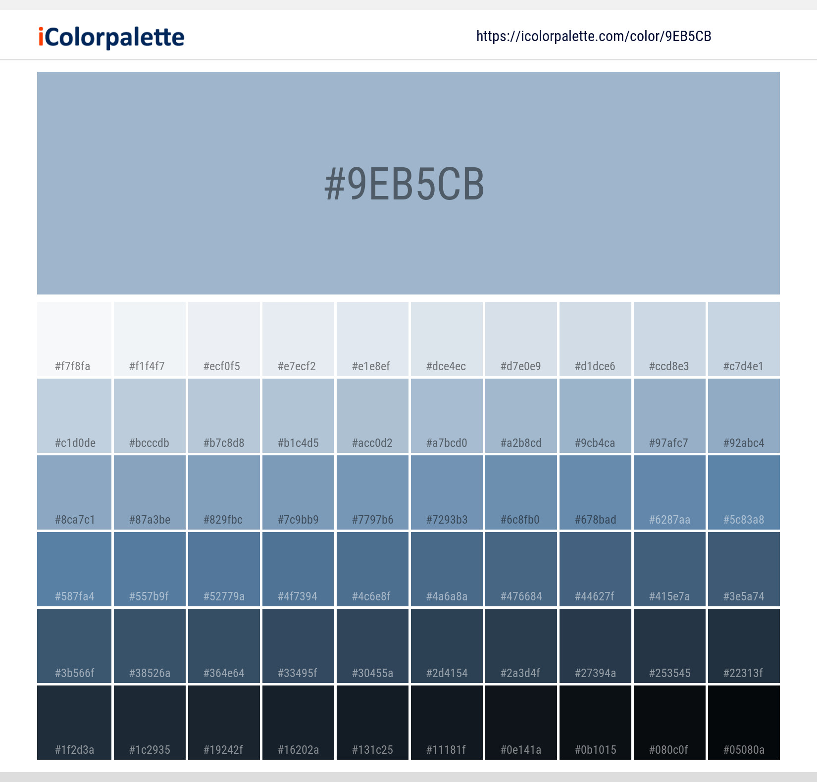 Pantone 2155 C Color | Hex color Code #9EB5CB information | Hsl | Rgb ...