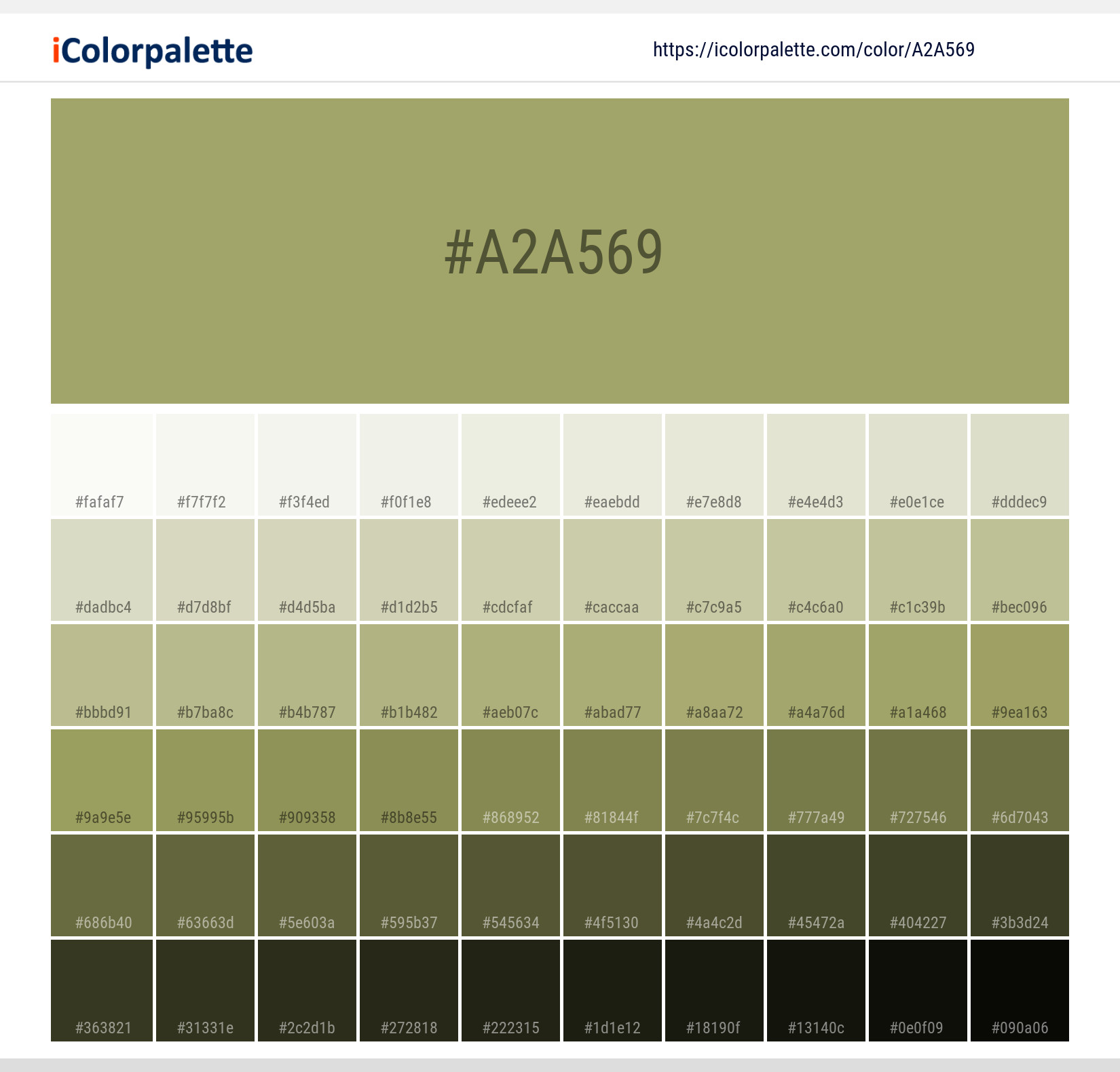 Hex Color #a2a569 | Printing Match PANTONE 5777 C | Color conversion ...