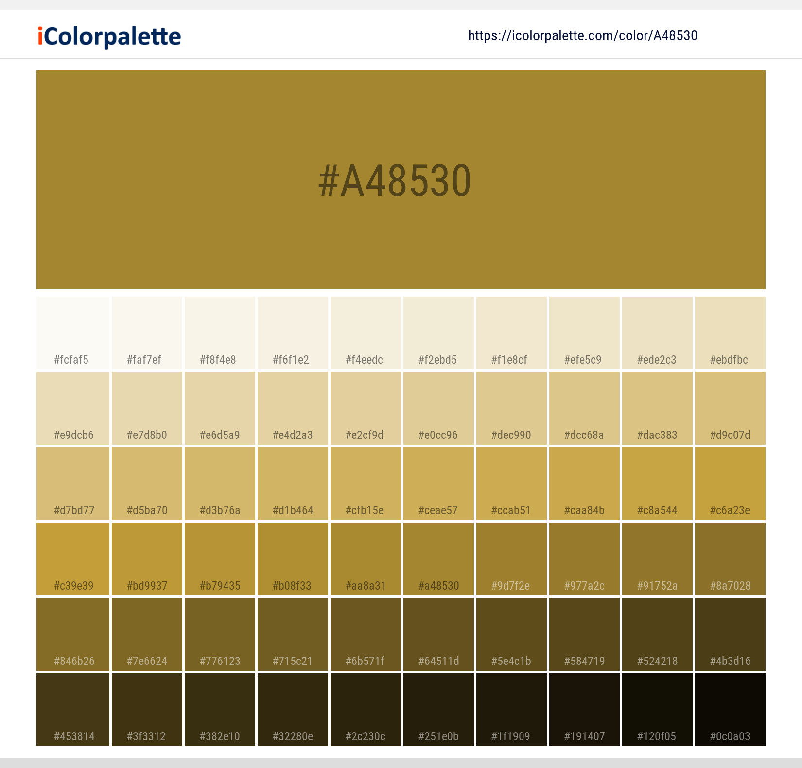 Pantone P 12-14 C Color | Hex color Code #A48530 information | Hsl ... Pantone P 12-14 C Color | Hex color Code #A48530 information | Hsl ...