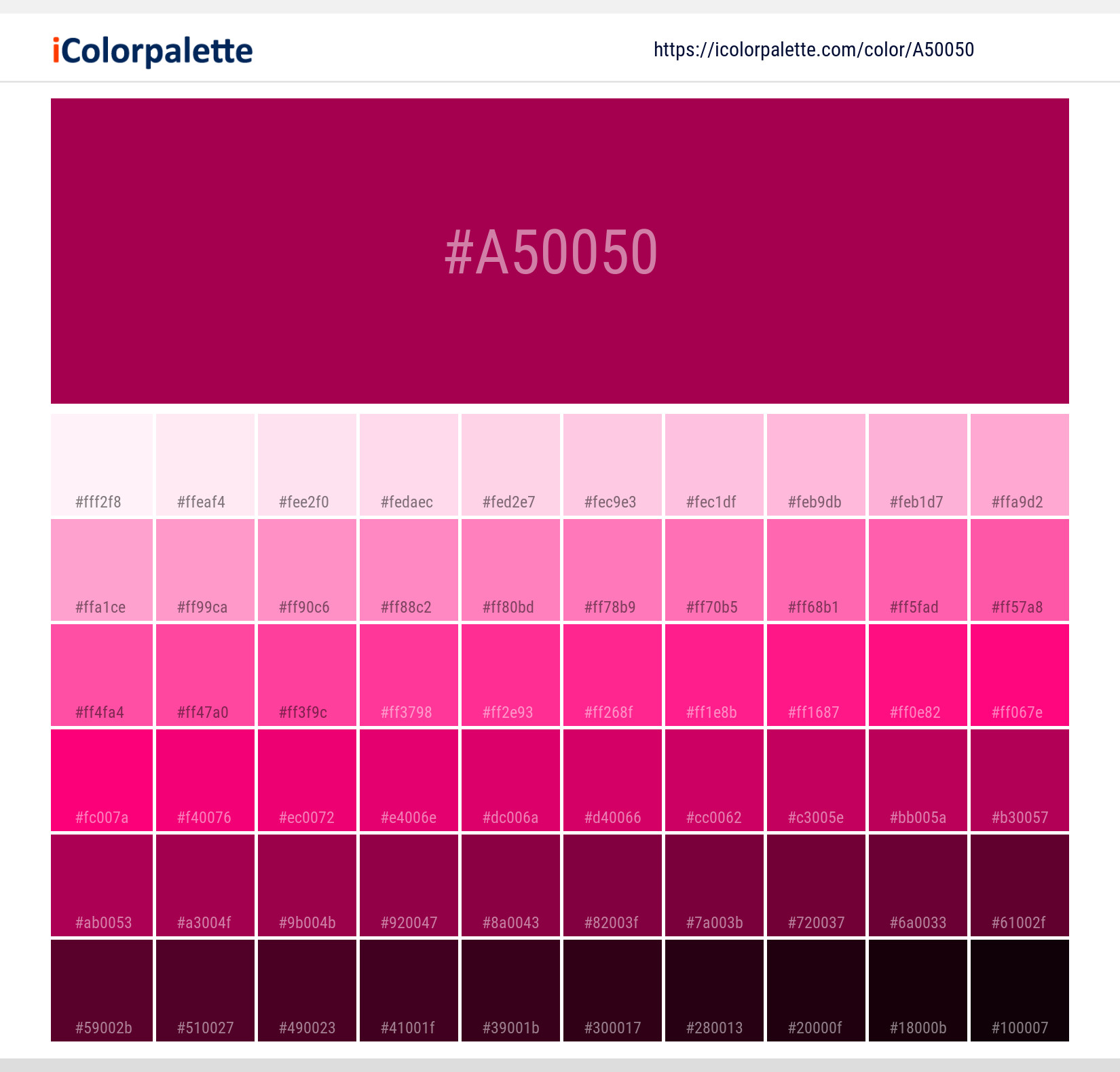Hex Color #a50050 | Printing Match PANTONE 220 C | Color conversion ...