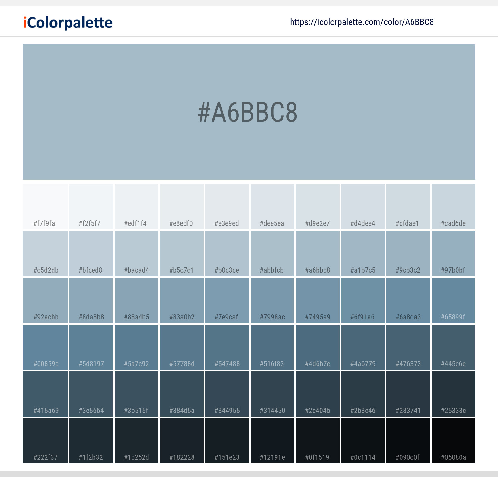 Pantone 5435 C Color | Hex color Code #A6BBC8 information | Hsl | Rgb ...