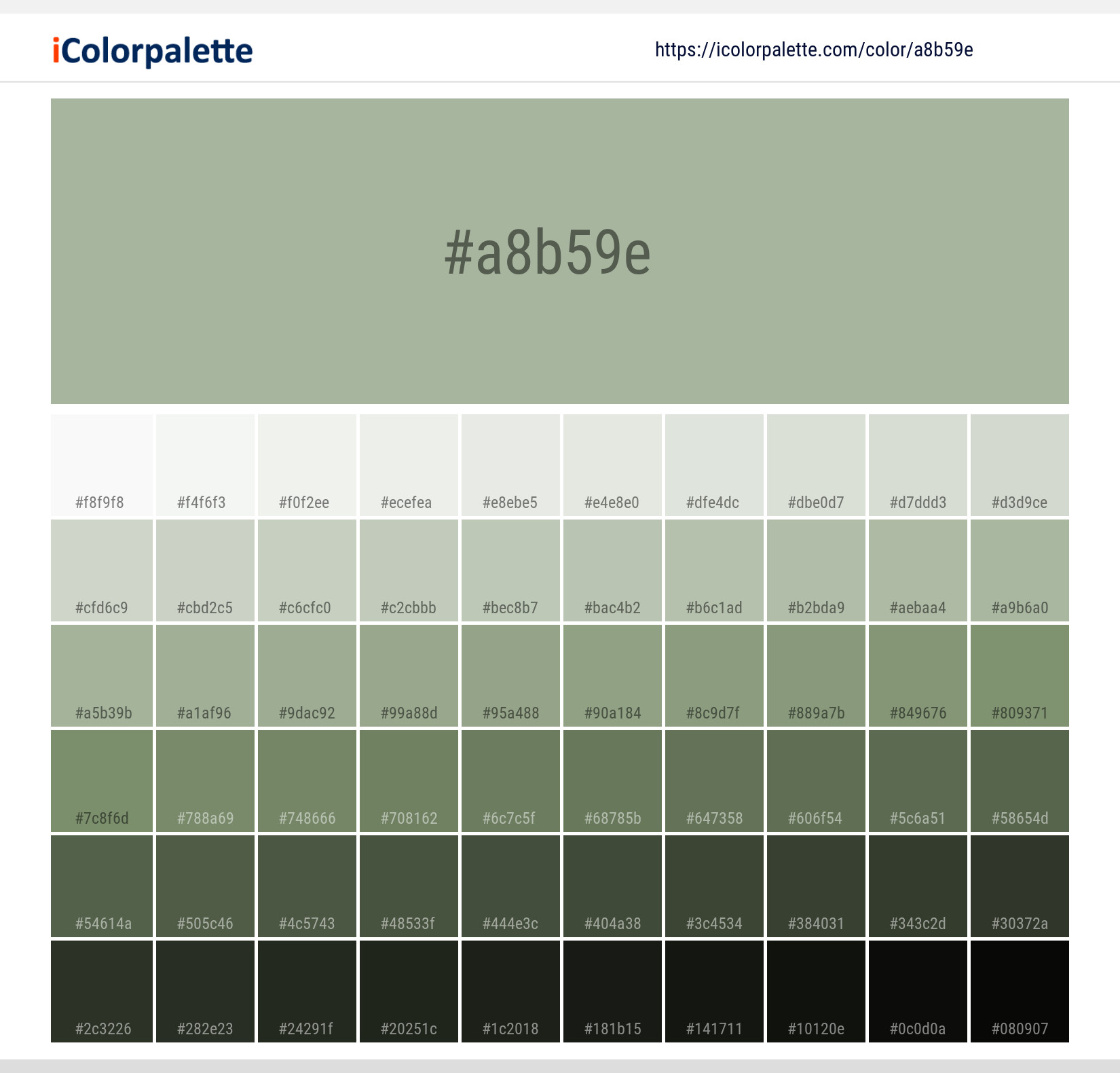 Salvia Color | a8b59e information | Hsl | Rgb | Pantone