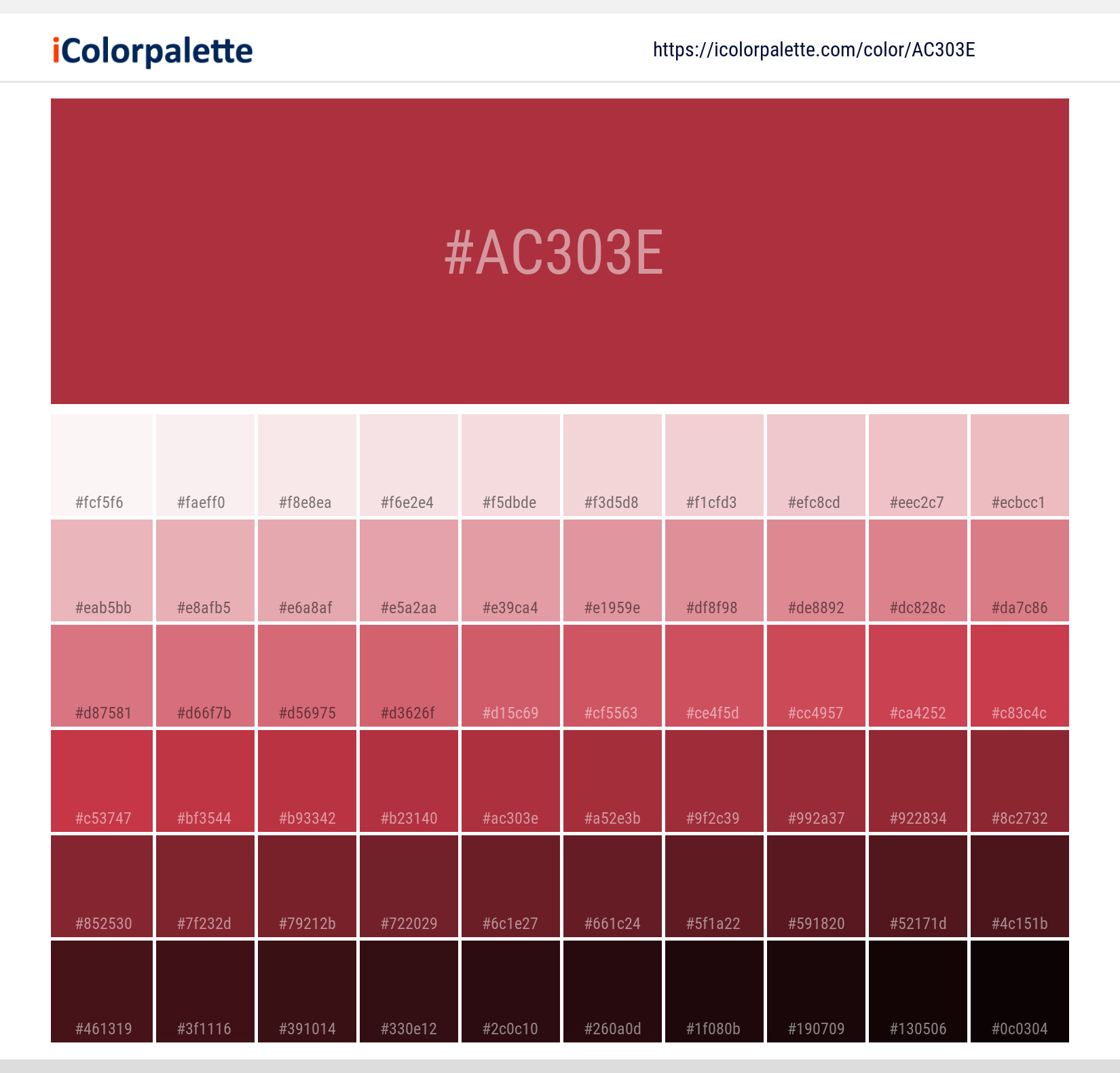 Hex Color #ac303e | Printing Match PANTONE 18-1657 TPG | Color ...