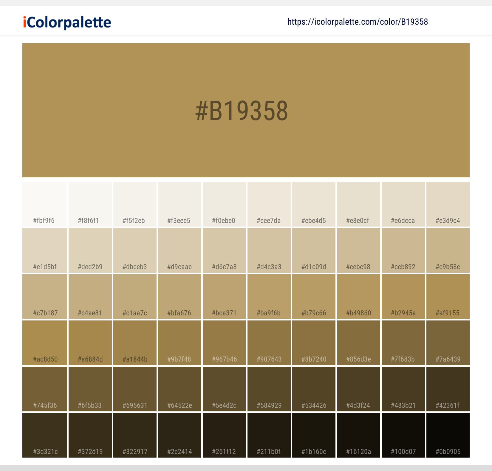 Hex Color #b19358 | Printing Match PANTONE 16-1133 TPG | Color ...