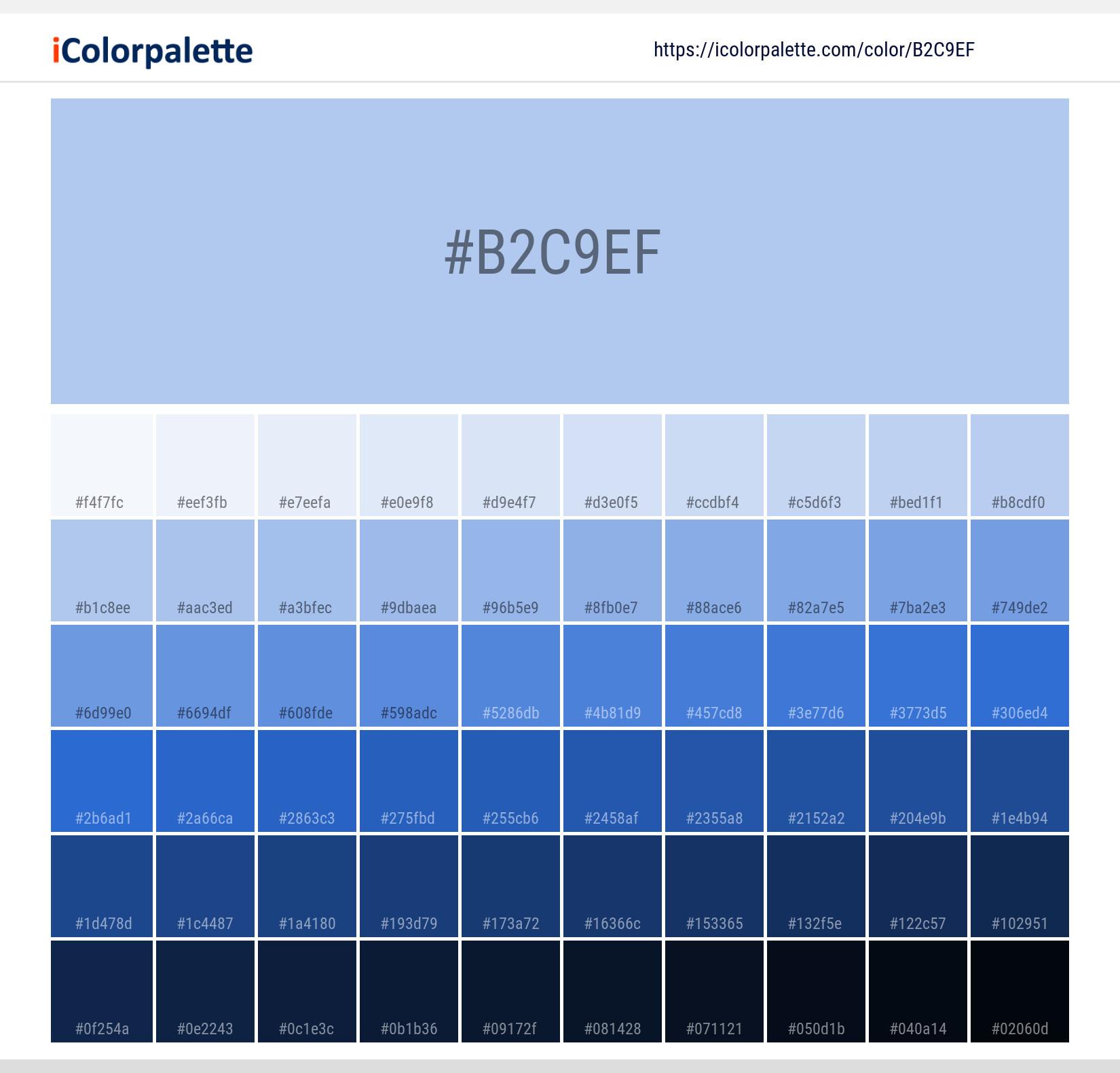 Pantone 2708 U Color | Hex color Code #B2C9EF information | Hsl | Rgb ...
