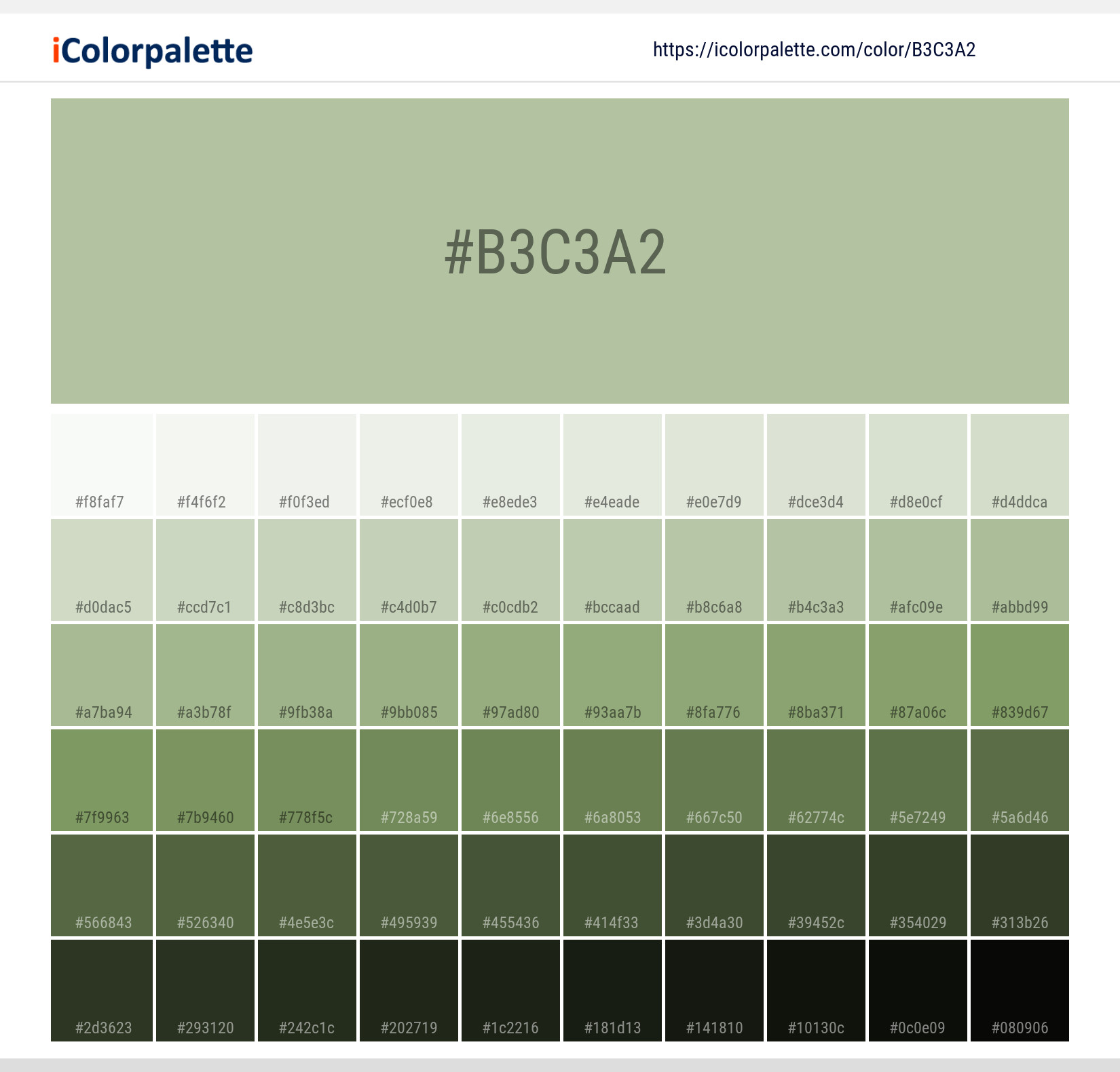 Pantone 14-0114 Tpx Celadon Green Color | Hex color Code #B3C3A2 ...