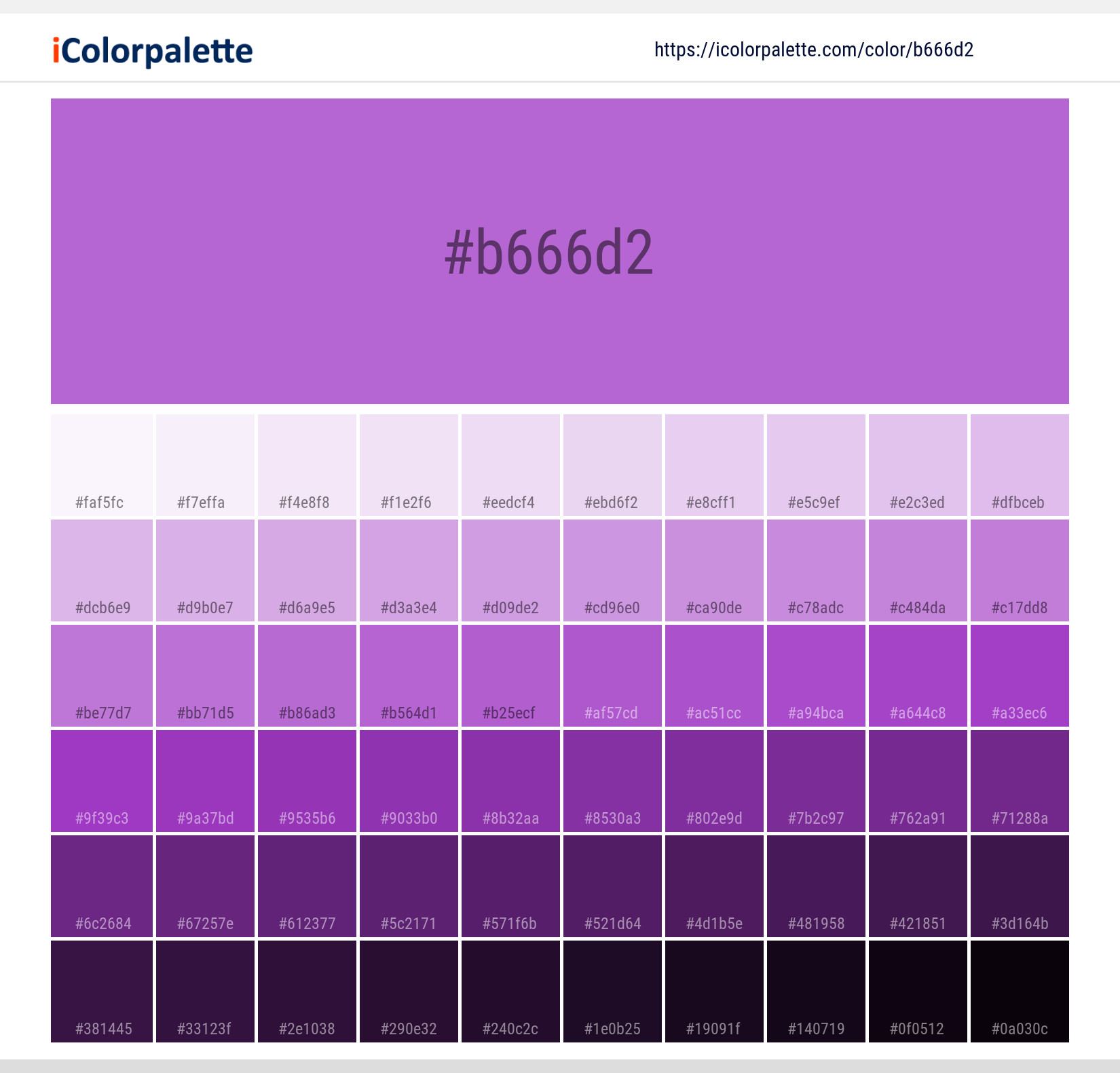 Rich Lilac Color | b666d2 information | Hsl | Rgb | Pantone