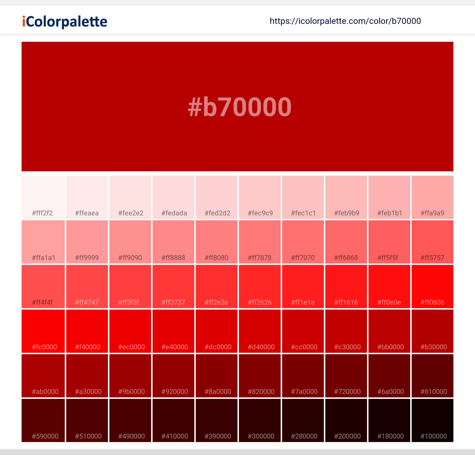 Artful Red (similar) Color | b70000 information | Hsl | Rgb | Pantone
