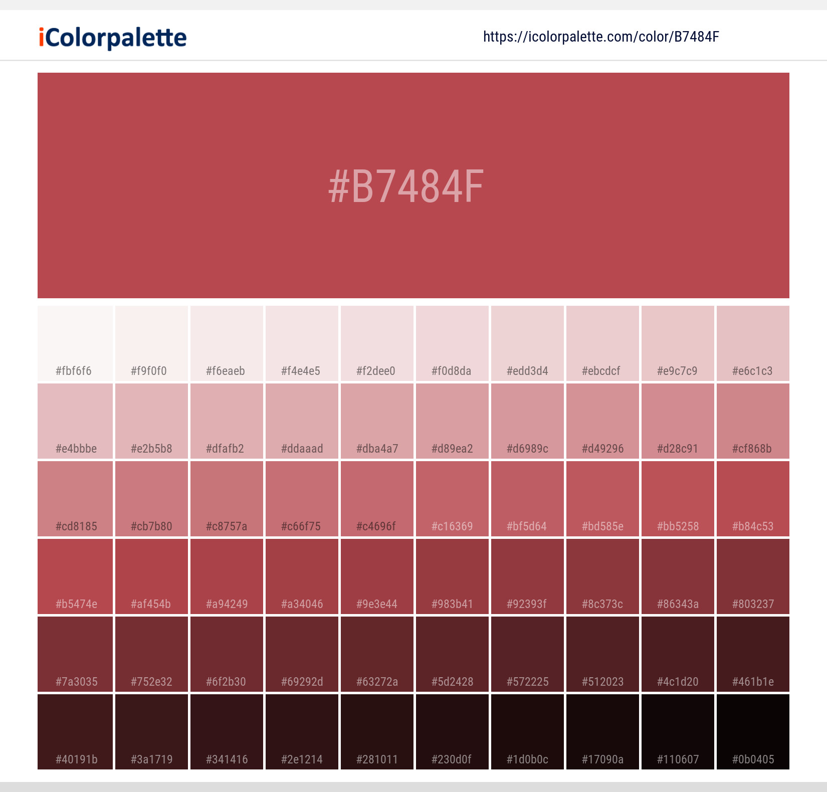 Cranberry Red Color Chart