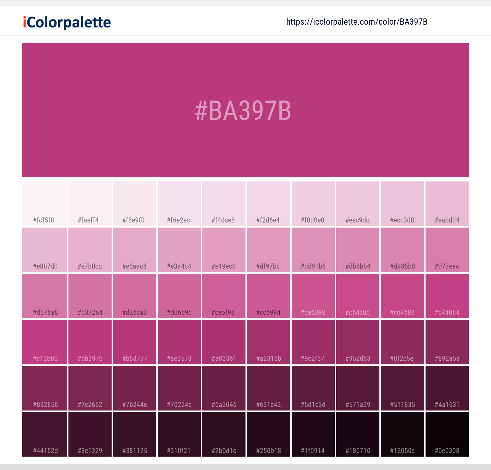 Pantone 18-2336 Tpx Very Berry Color | Hex color Code #BA397B ...