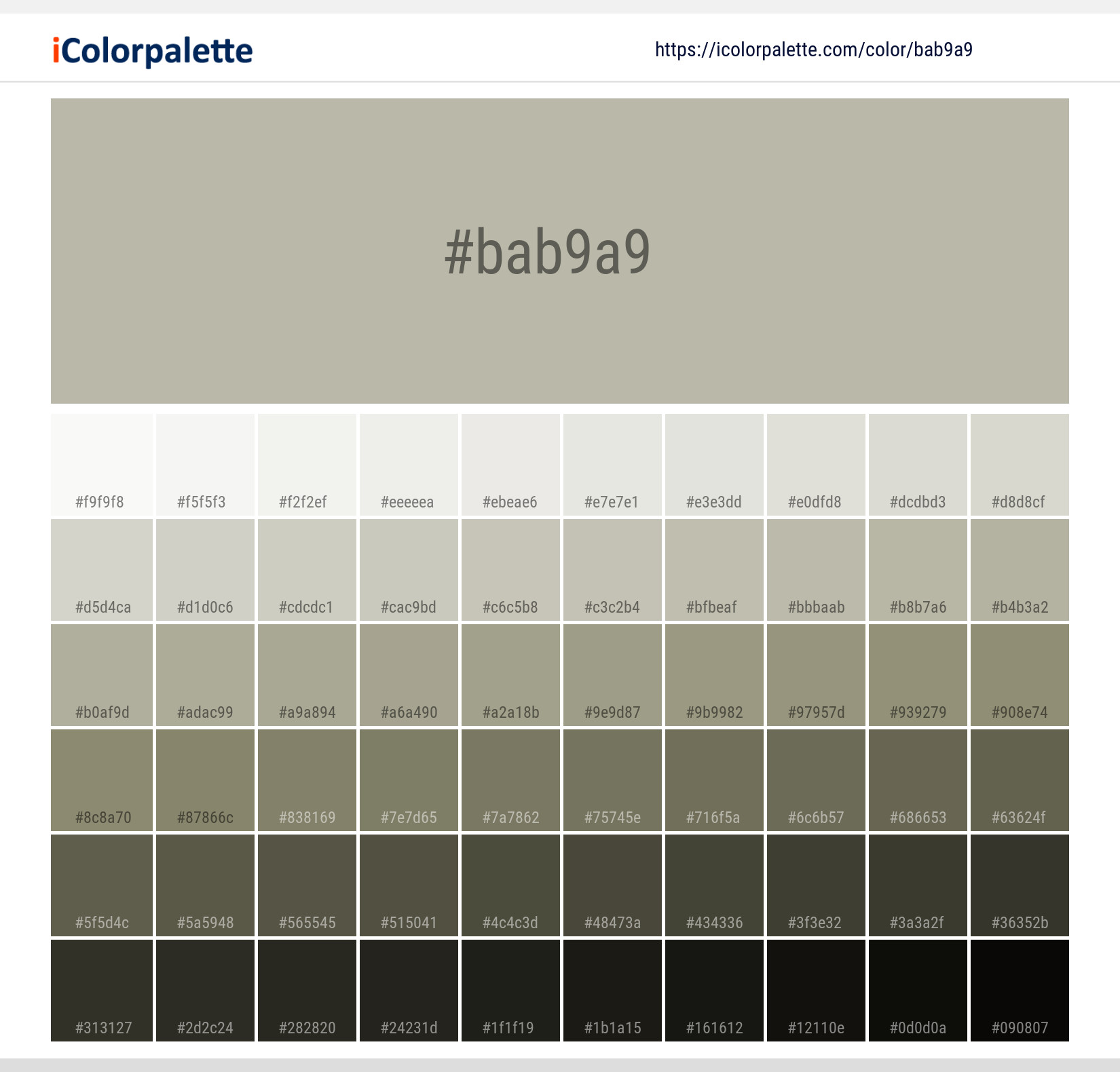 Gravel Dust Color | bab9a9 information | Hsl | Rgb | Pantone
