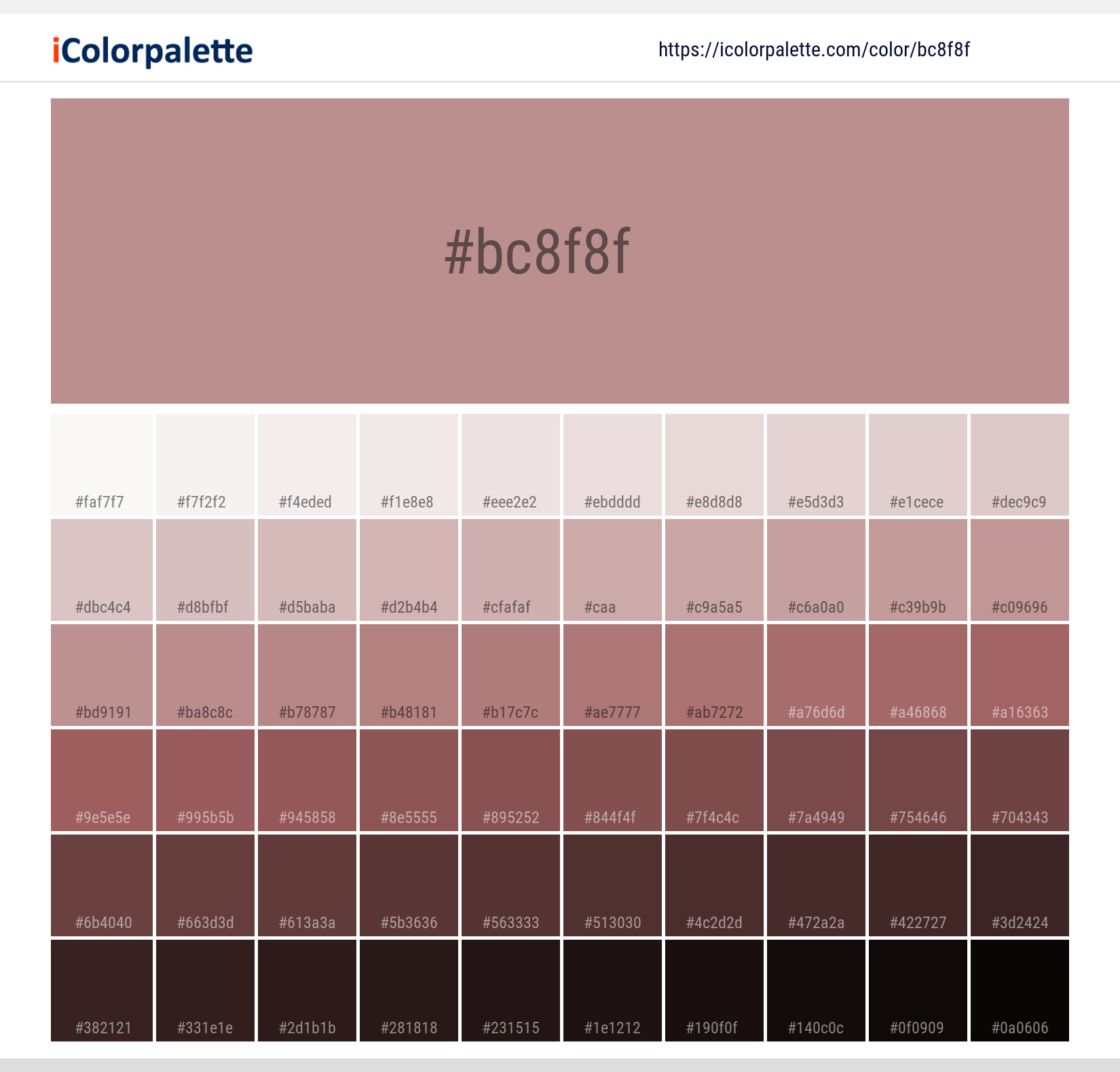 Rosy Brown Color | bc8f8f information | Hsl | Rgb | Pantone