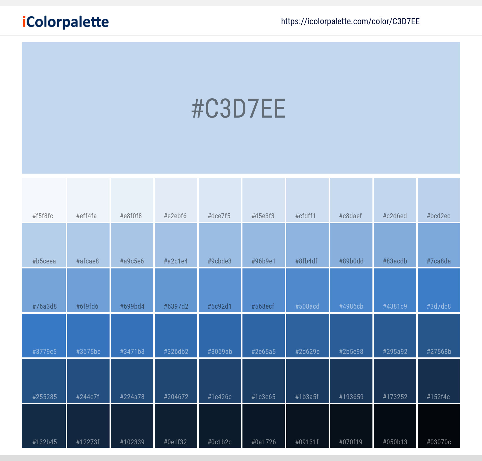 Pantone 2707 C Color | Hex color Code #C3D7EE information | Hsl | Rgb ...