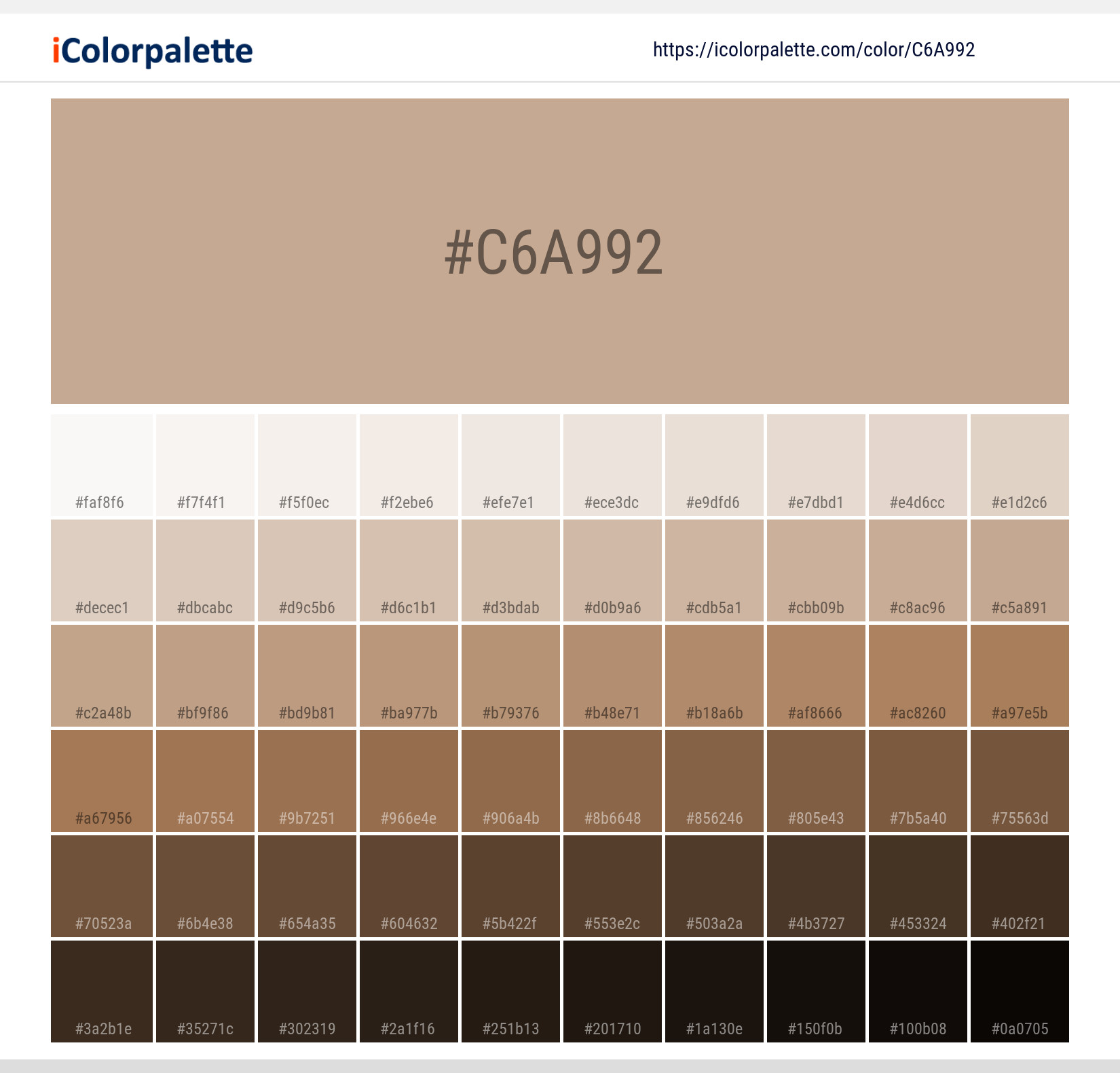 Pantone 480 C Color | Hex color Code #C6A992 information | Hsl | Rgb ... Pantone 480 C Color | Hex color Code #C6A992 information | Hsl | Rgb ...