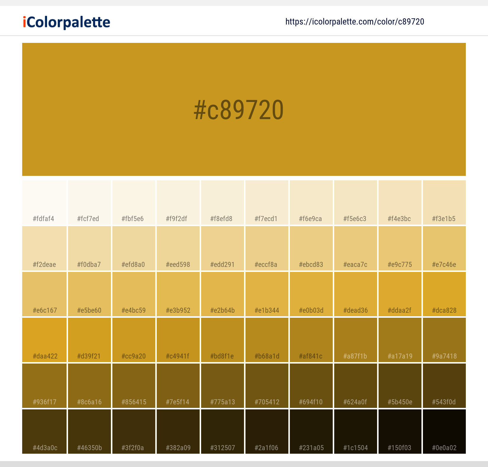 Pantone 16-0952 Tcx Nugget Gold Color | Hex color Code #C89720 ...