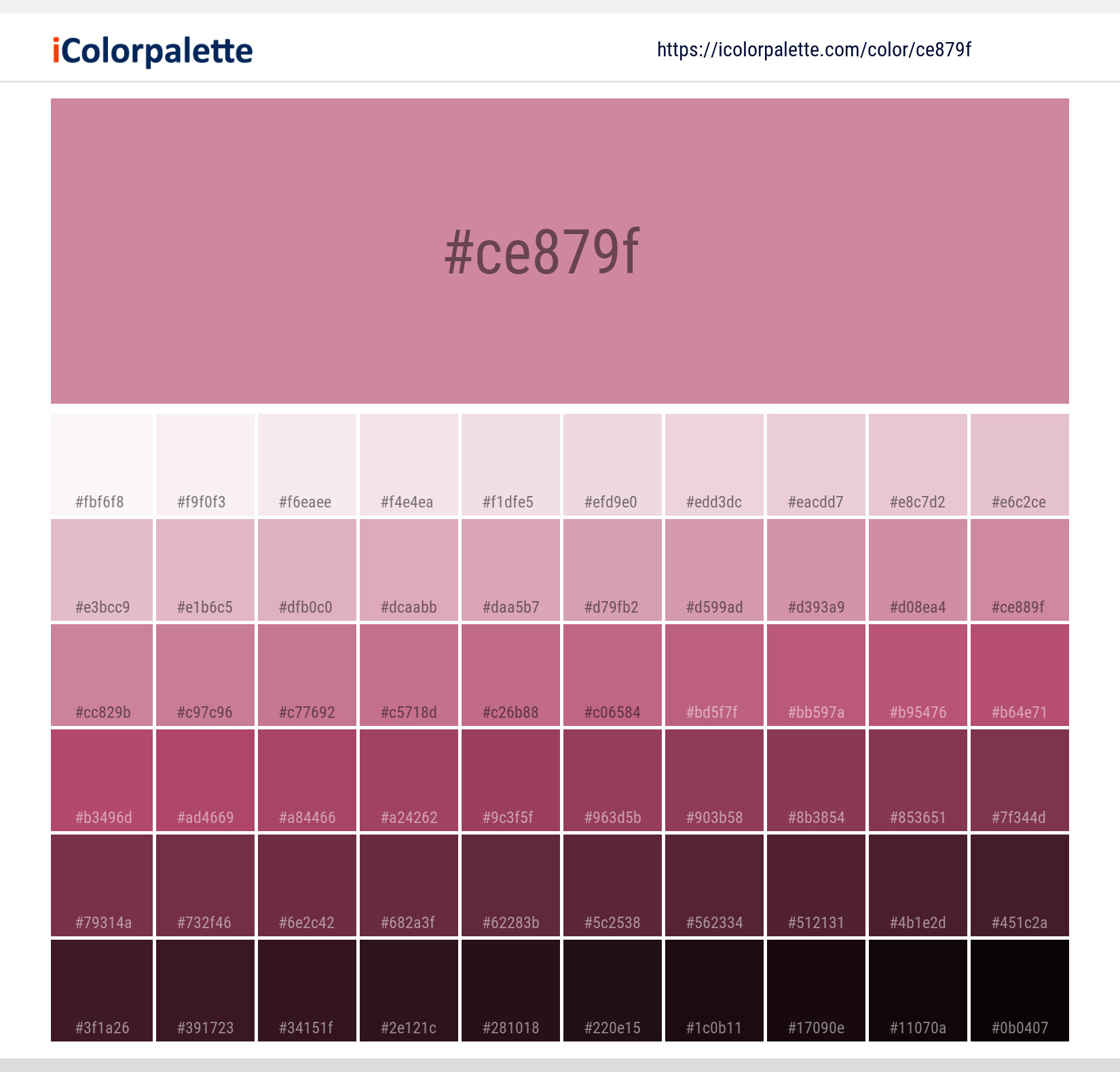 Pantone 16-2215 Tcx Cashmere Rose Color | Hex color Code #ce879f ...