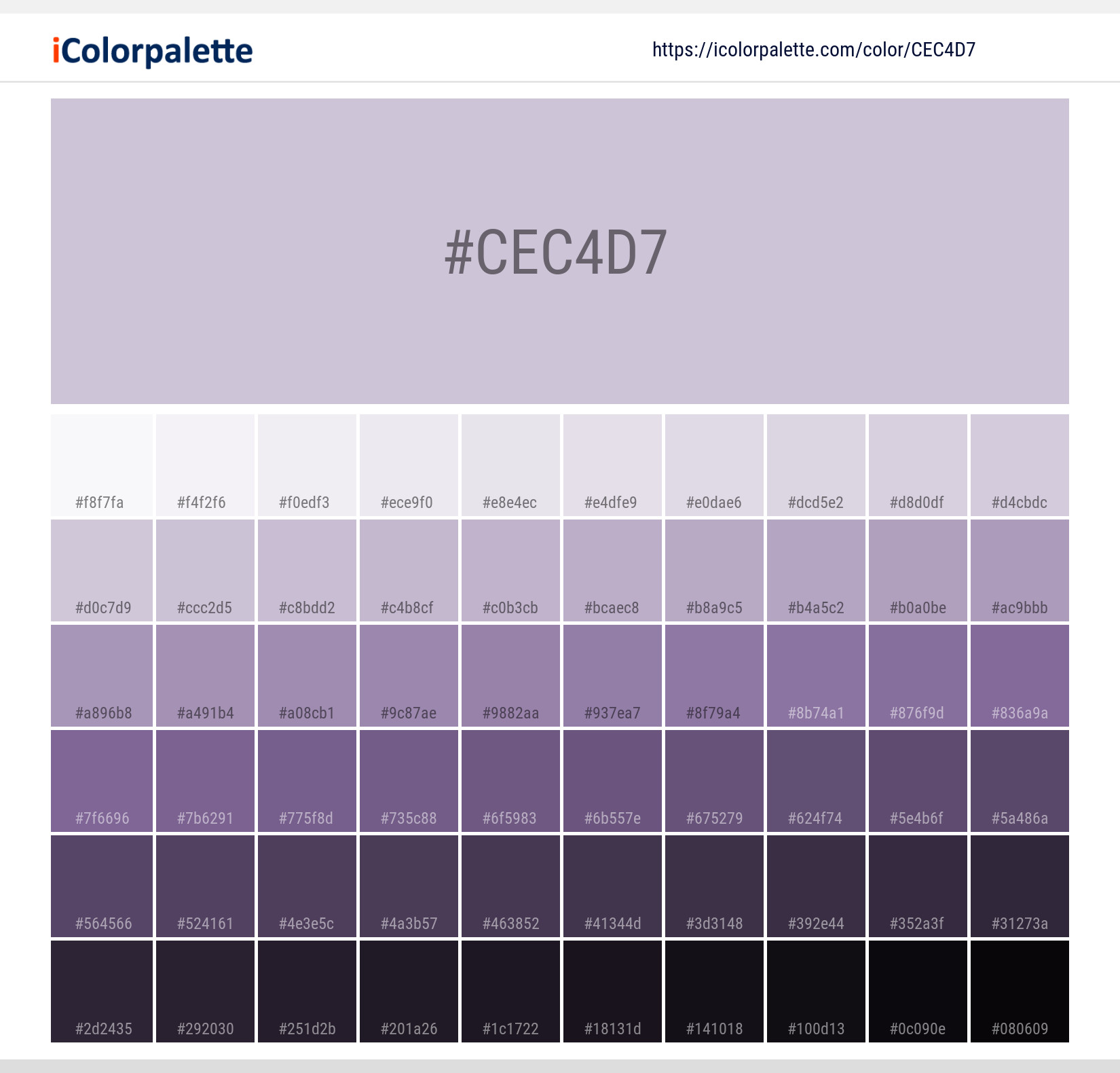 Pantone 13-3805 Tpx Orchid Hush Color | Hex color Code #CEC4D7 ...