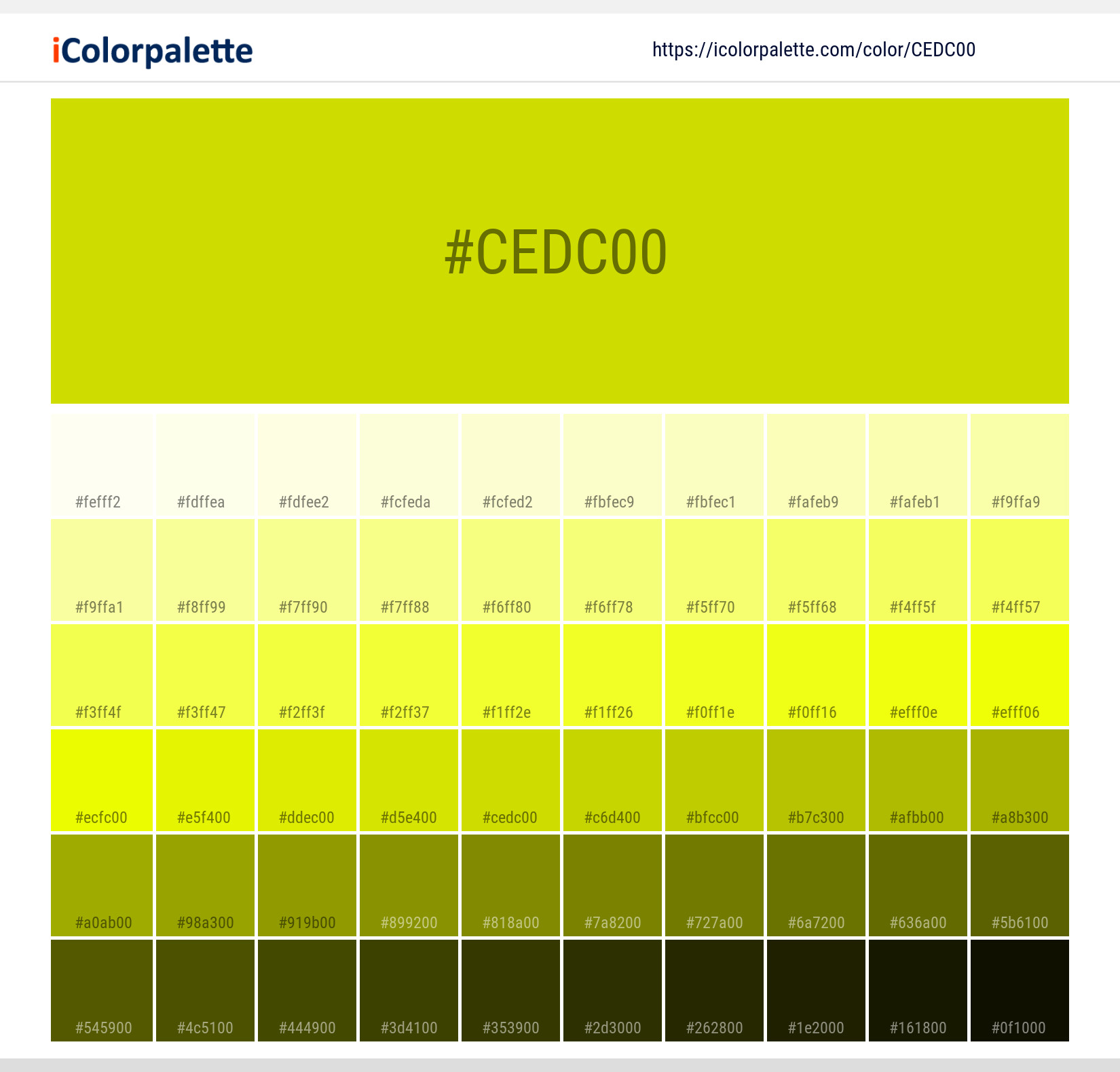 Hex Color #cedc00 | Pantone PANTONE 381 C | Hsl | Rgb