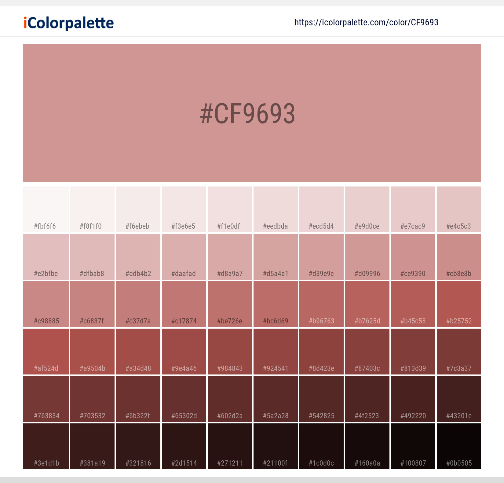 Pantone 16-1511 Tpx Rose Tan Color | Hex color Code #CF9693 information ...