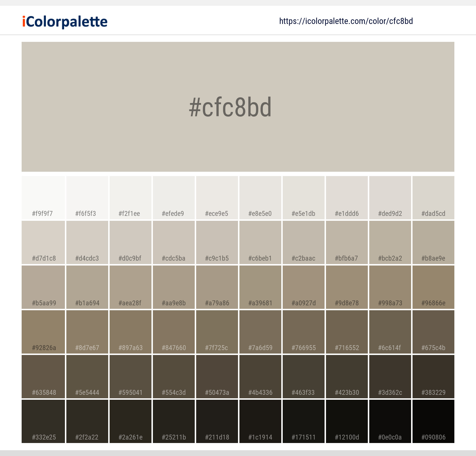 Pantone 13-5304 Tcx Rainy Day Color | Hex color Code #CFC8BD ...