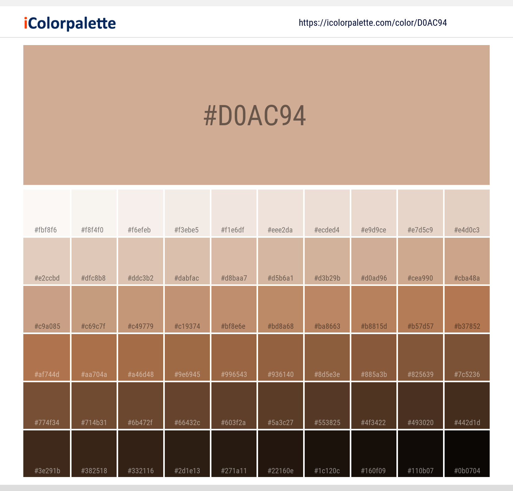 Pantone 480 Up Color | Hex color Code #D0AC94 information | Hsl | Rgb ...