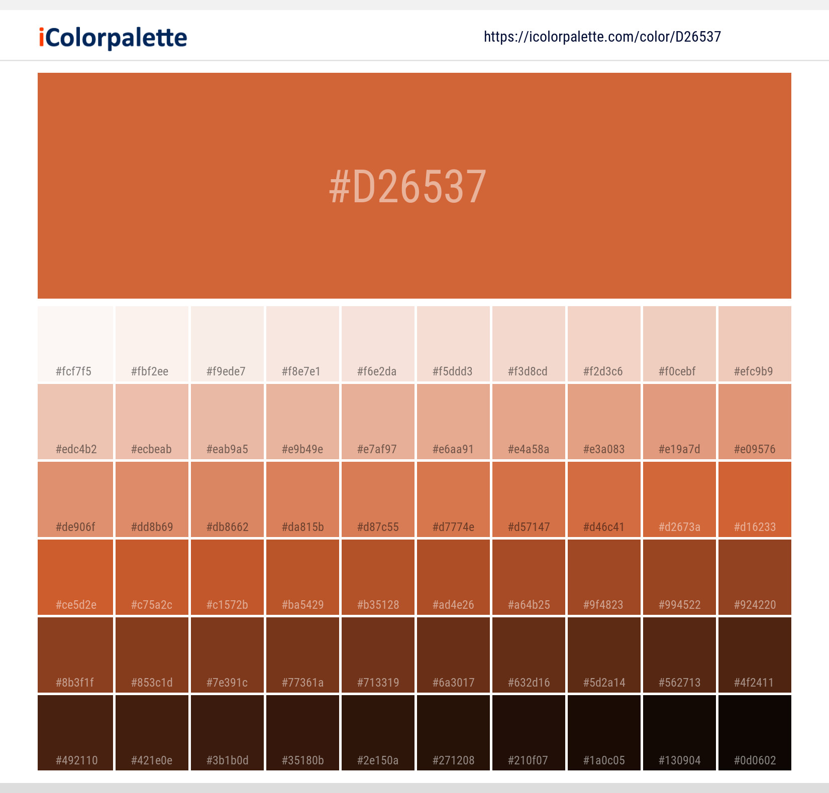 Hex Color #d26537 | Printing Match PANTONE 16-1260 TPX | Color ...