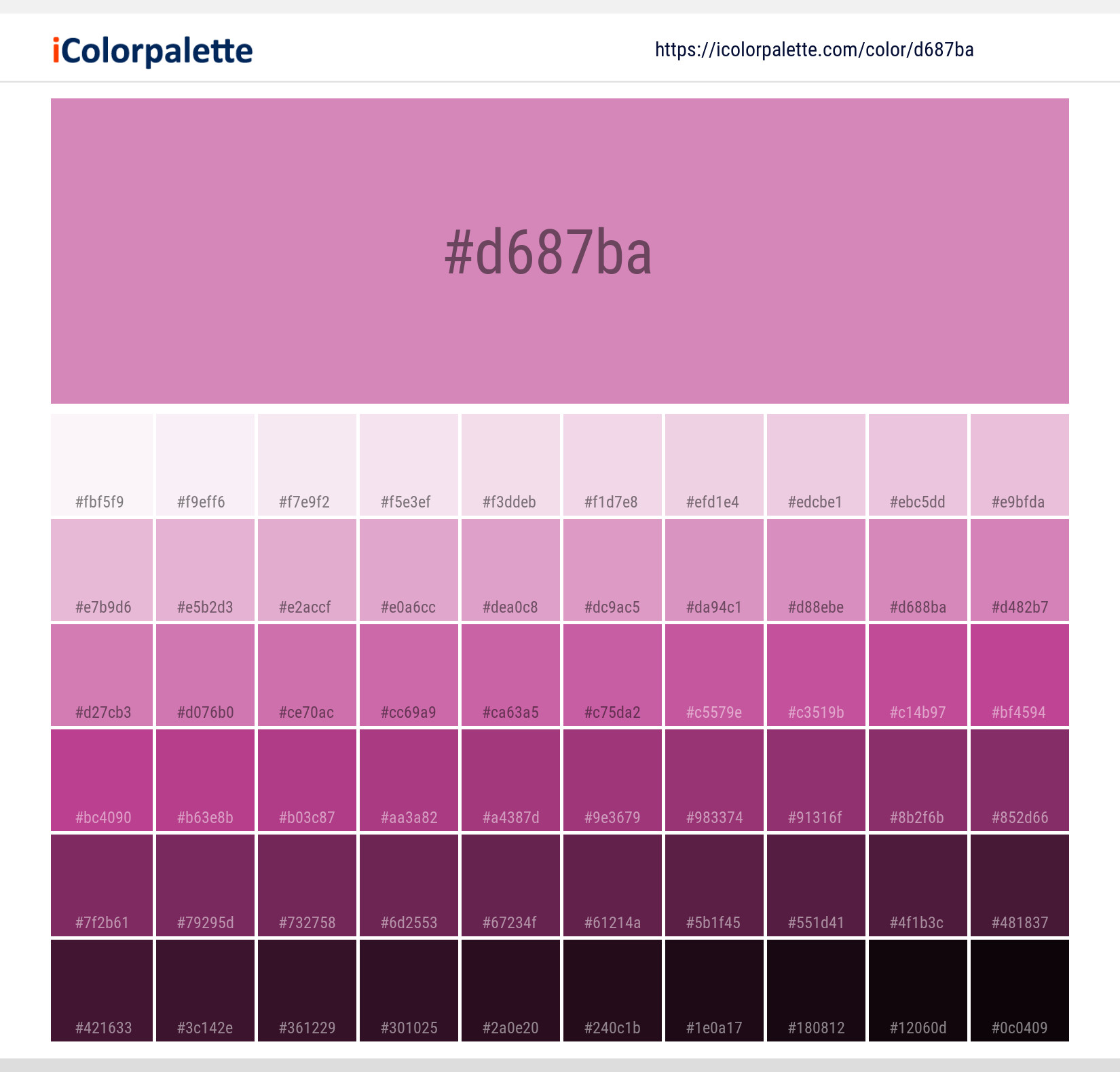 Pantone 16-3118 Tcx Cyclamen Color | Hex color Code #D687BA information ...