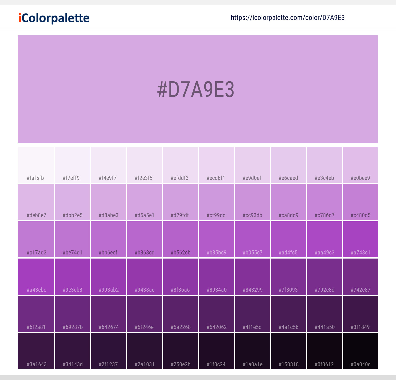 Hex Color #d7a9e3 | Printing Match PANTONE 2562 C | Color conversion ...