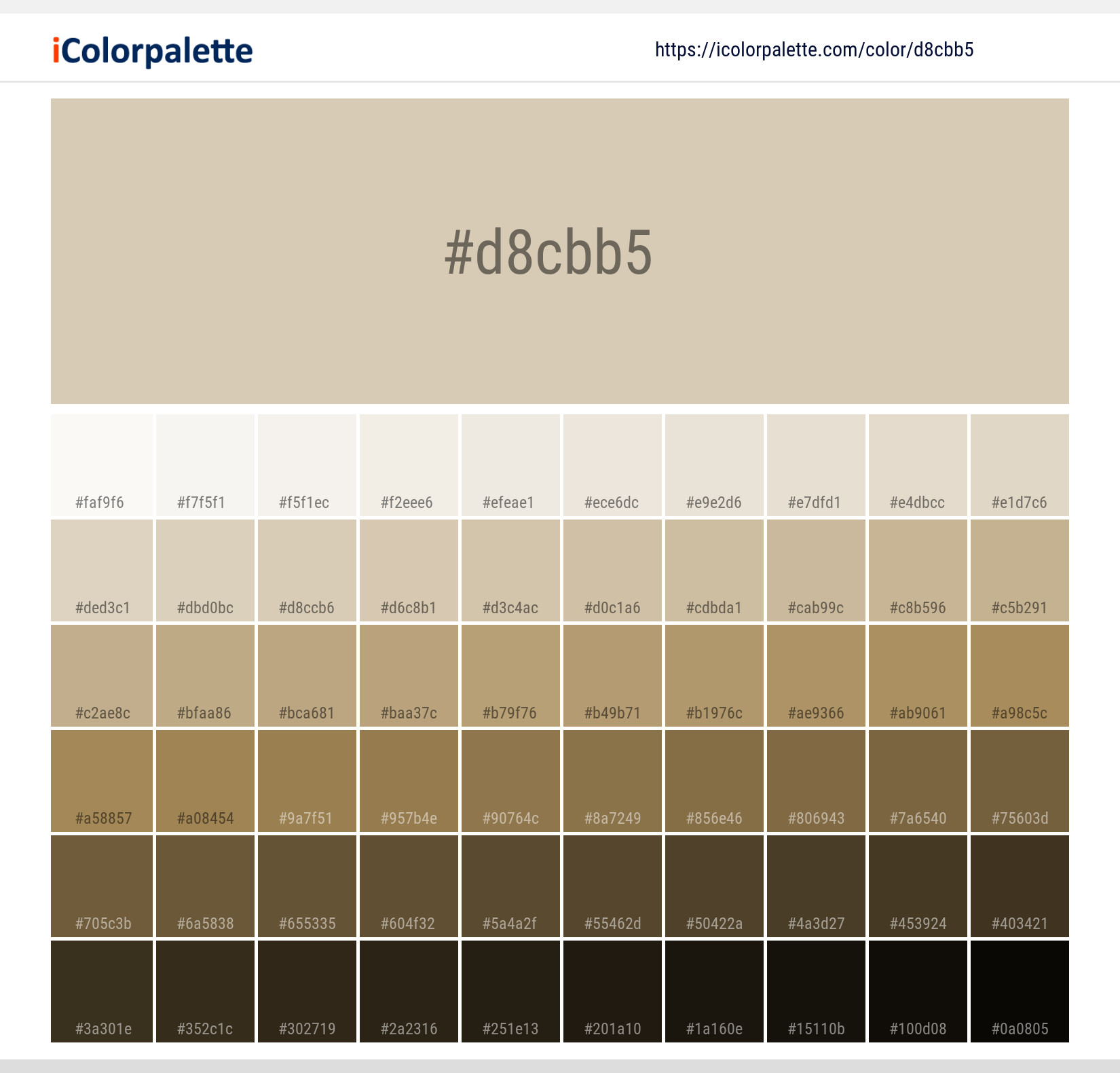 Brown Mouse Color | d8cbb5 information | Hsl | Rgb | Pantone