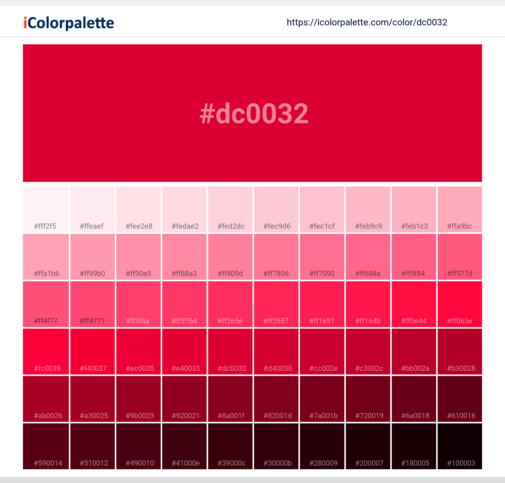 Red Hot (similar) Color | dc0032 | Color conversion CMYK | Hsl | Rgb ...