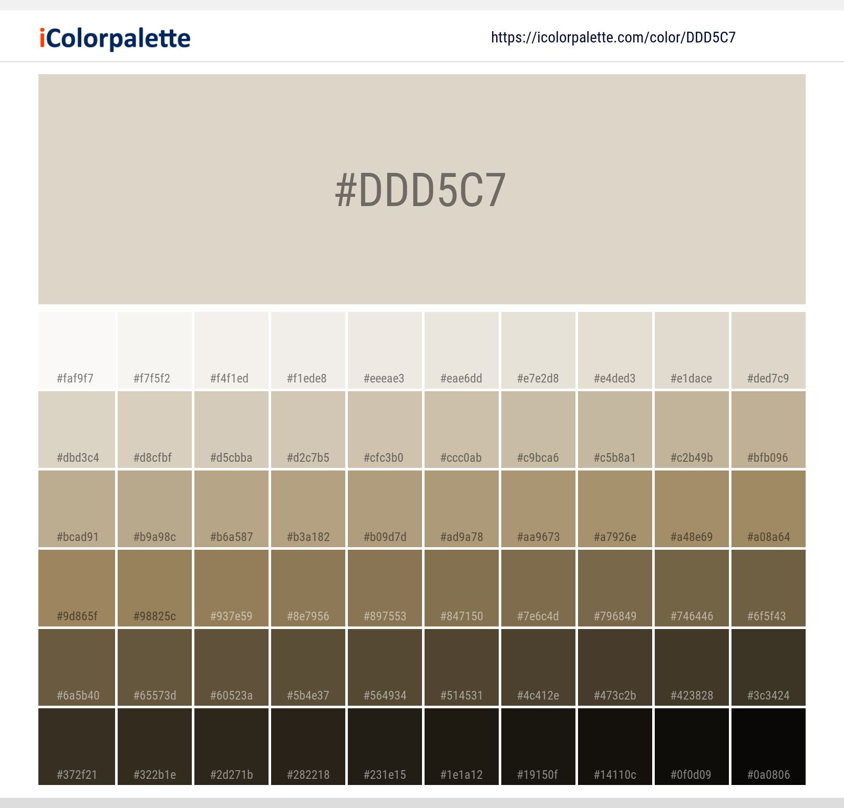 Pantone 13-0905 Tcx Birch Color | Hex color Code #ddd5c7 information ...