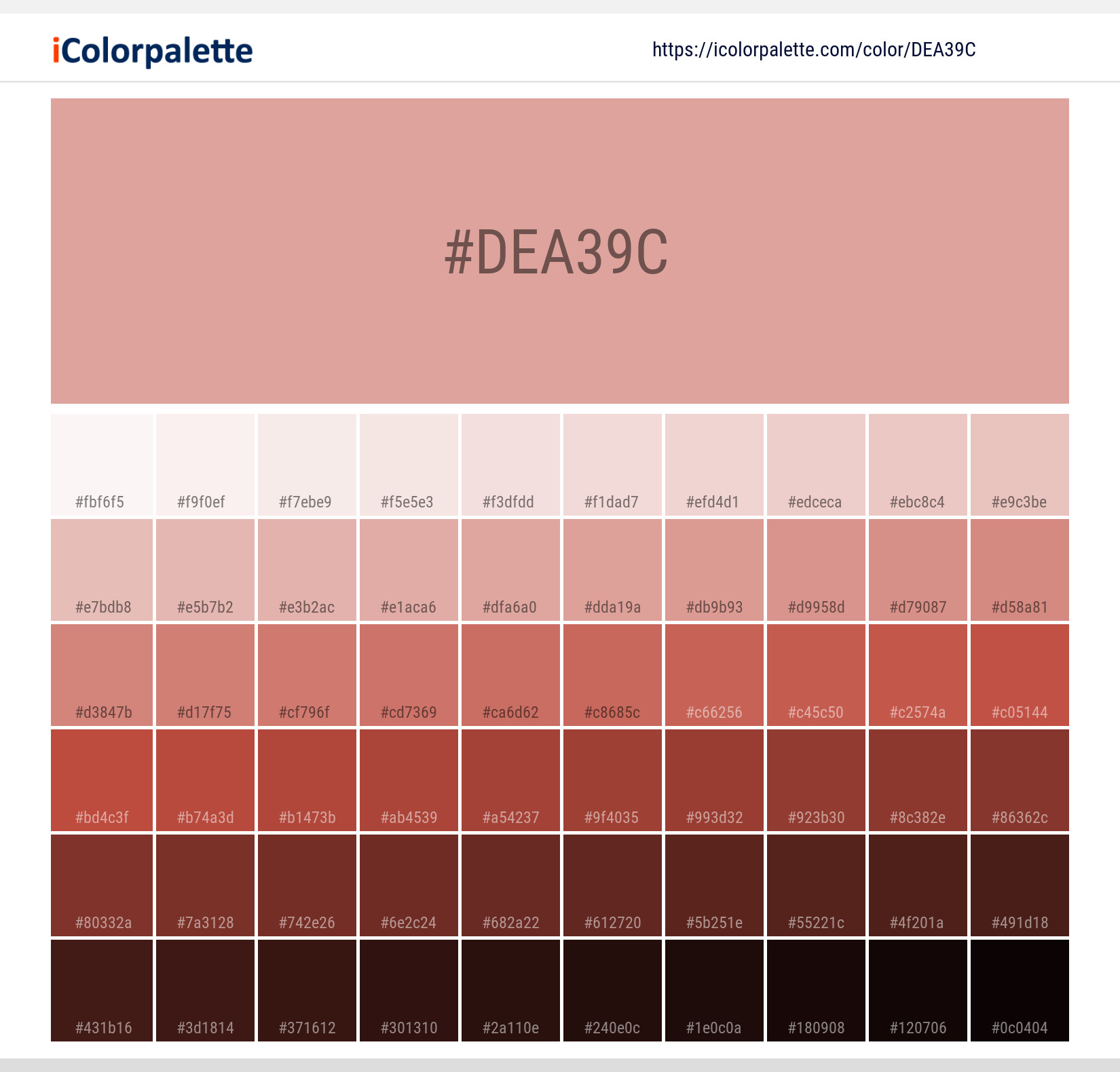 Pantone 2338 C Color | Hex color Code #DEA39C information | Hsl | Rgb ...