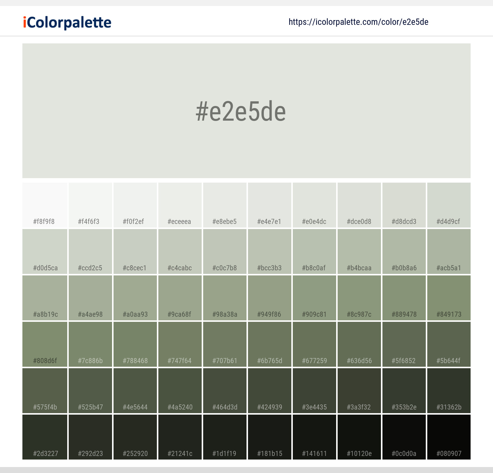 Chinese White Color | e2e5de information | Hsl | Rgb | Pantone