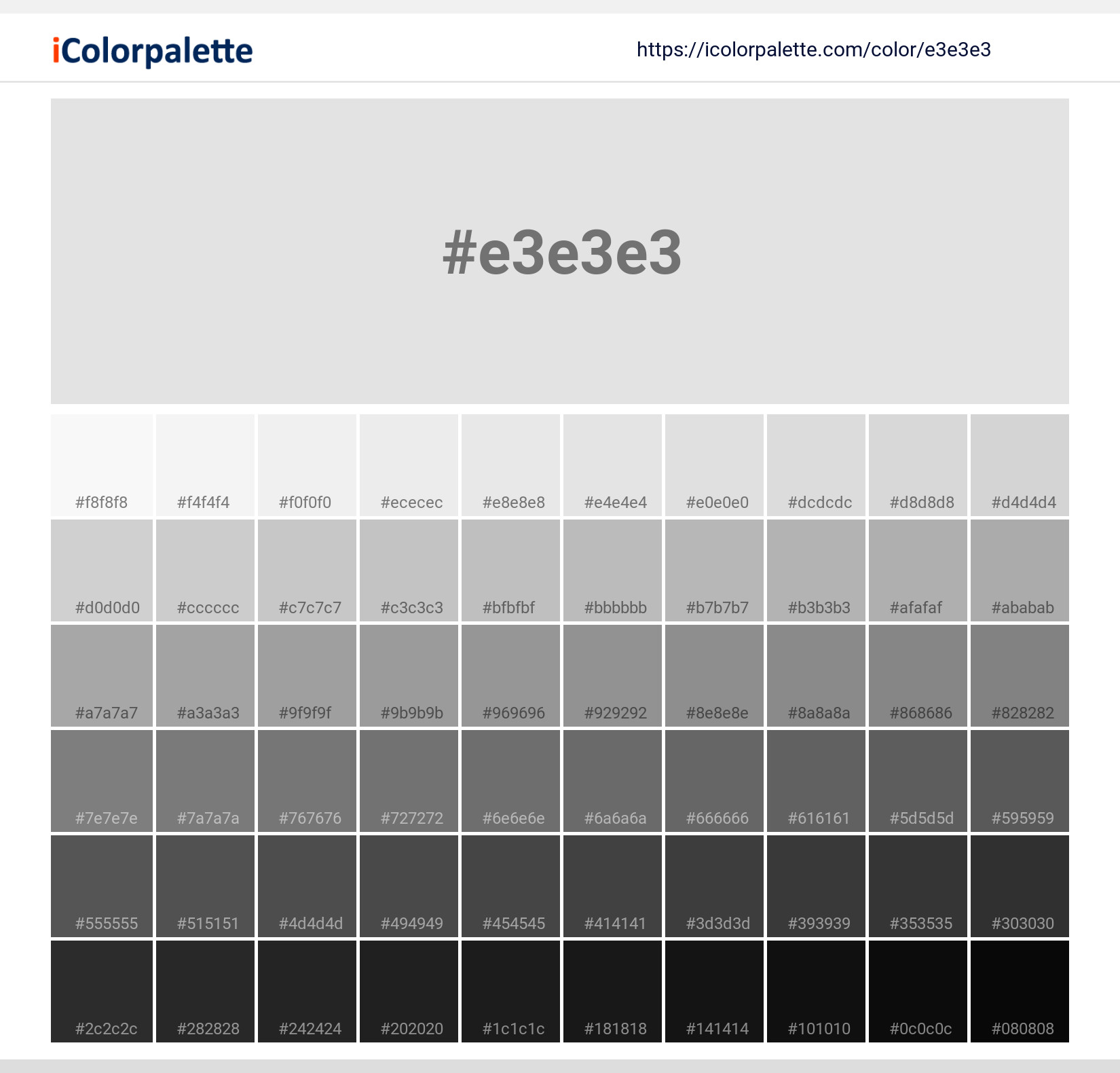 Titanium White (similar) Color | e3e3e3 information | Hsl | Rgb | Pantone