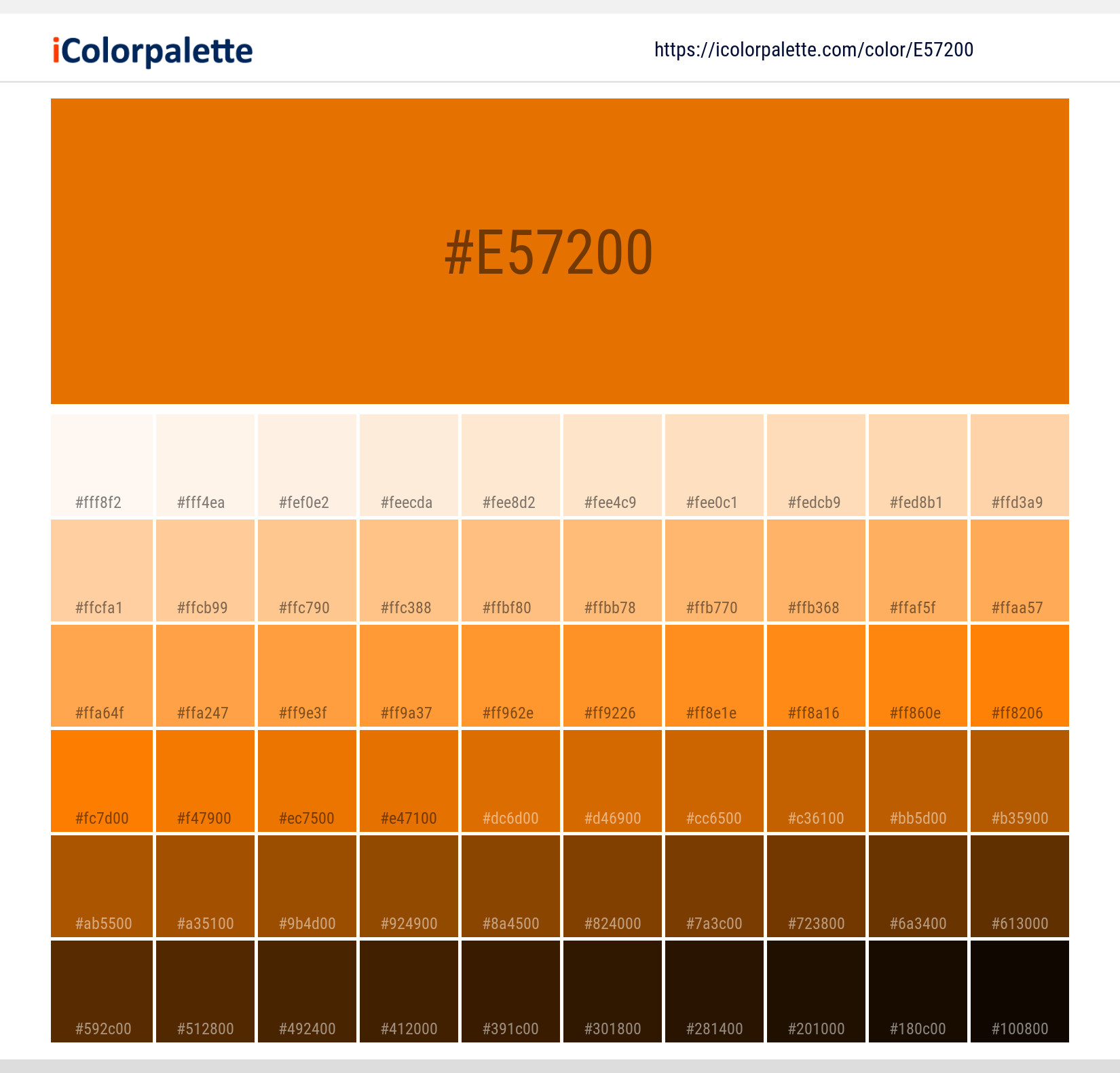 Pantone 152 C Color | Hex color Code #E57200 information | Hsl | Rgb ...