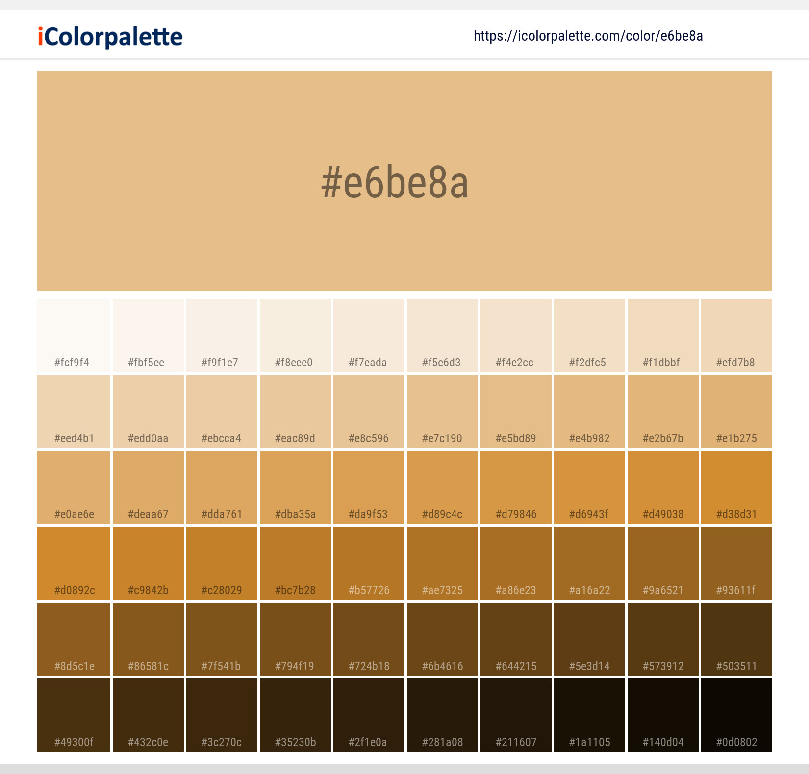 Bourbon Spice Color | e6be8a information | Hsl | Rgb | Pantone