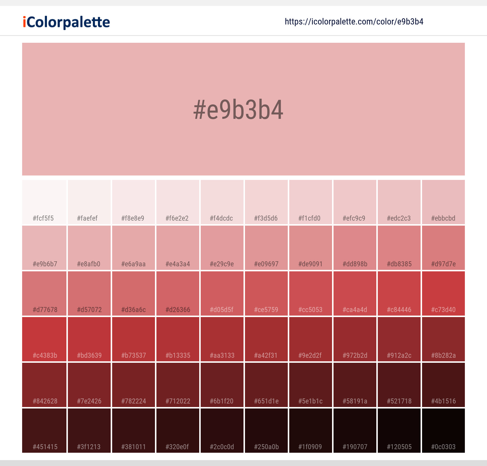 Strawberry Yogurt Color | e9b3b4 information | Hsl | Rgb | Pantone