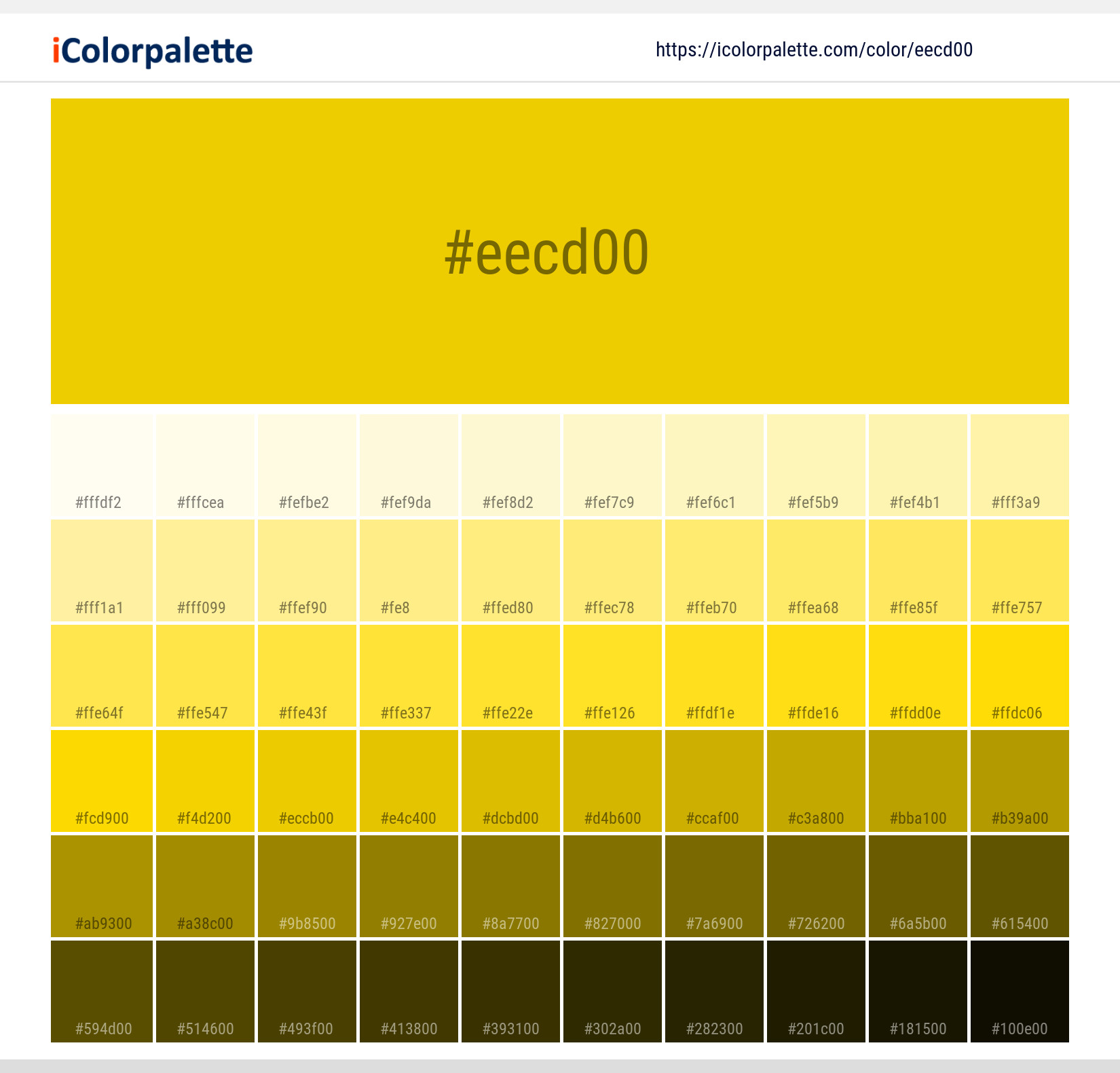 Ancient Yellow Color | eecd00 information | Hsl | Rgb | Pantone
