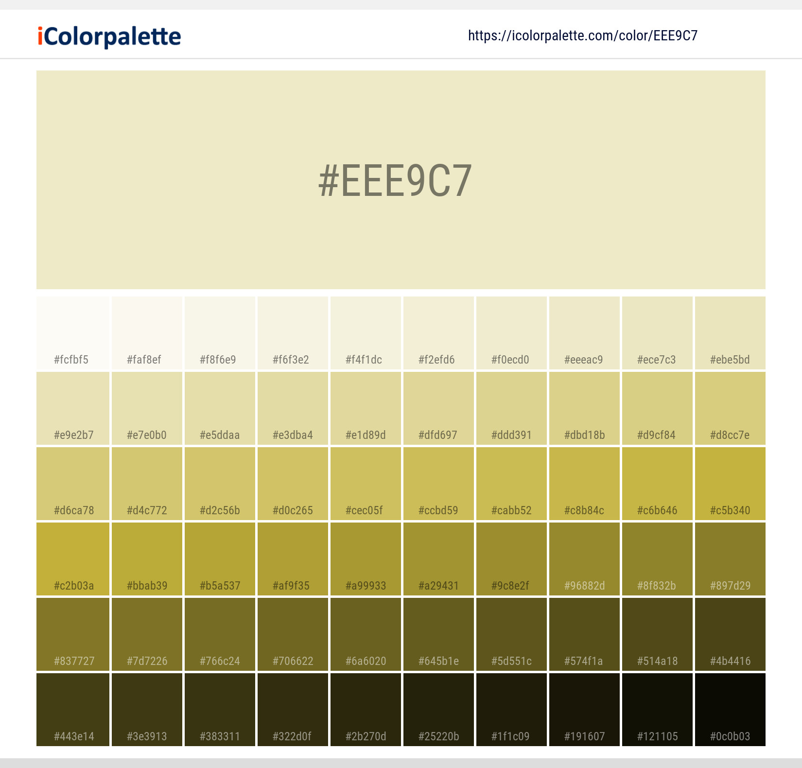 Hex Color #eee9c7 | Pantone PANTONE 11-0615 TPG | Hsl | Rgb