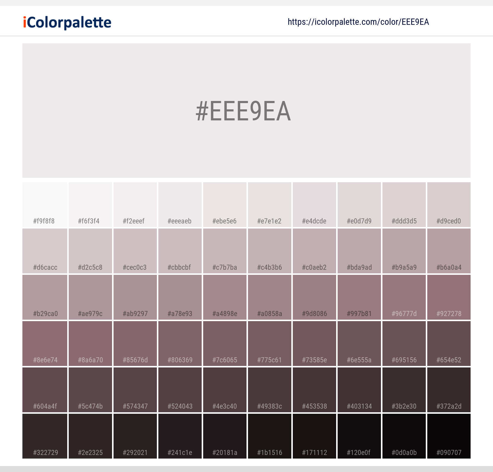 Pantone 9345 C Color | Hex color Code #EEE9EA information | Hsl | Rgb ...