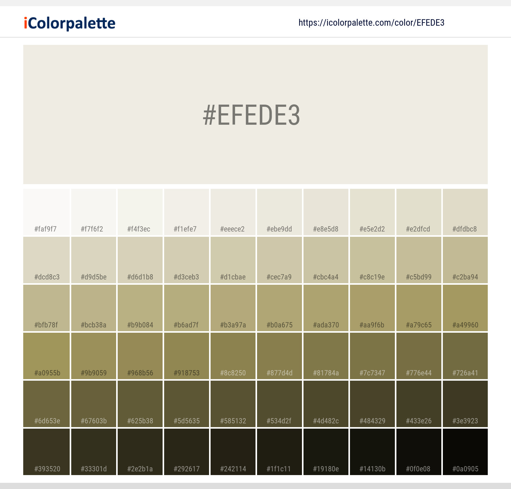 Hex Color #efede3 information | Hsl | Rgb | Pantone